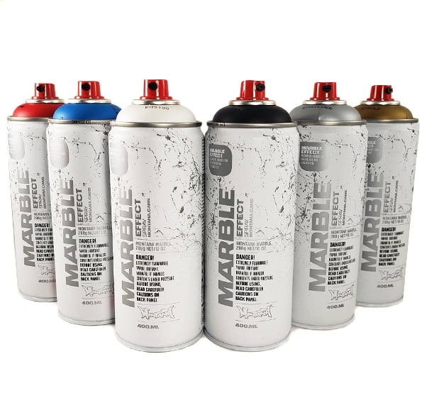 Marble Effect Aerosol Spray Paint 400mL by Montana Cans Set of 6 Main ...