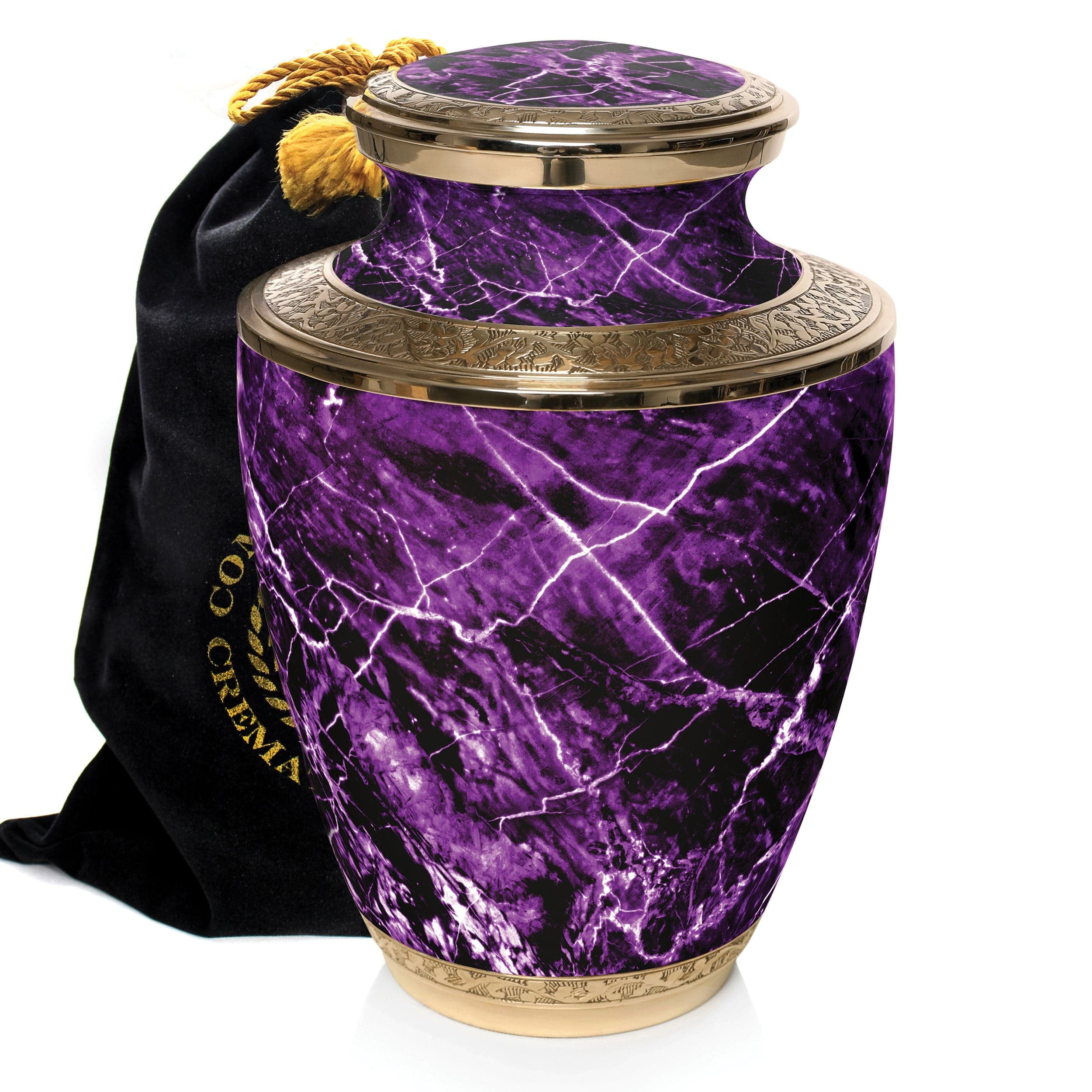 Marble Elegance Purple Cremation Urns, Large XL & Small Keepsake, Ideal ...