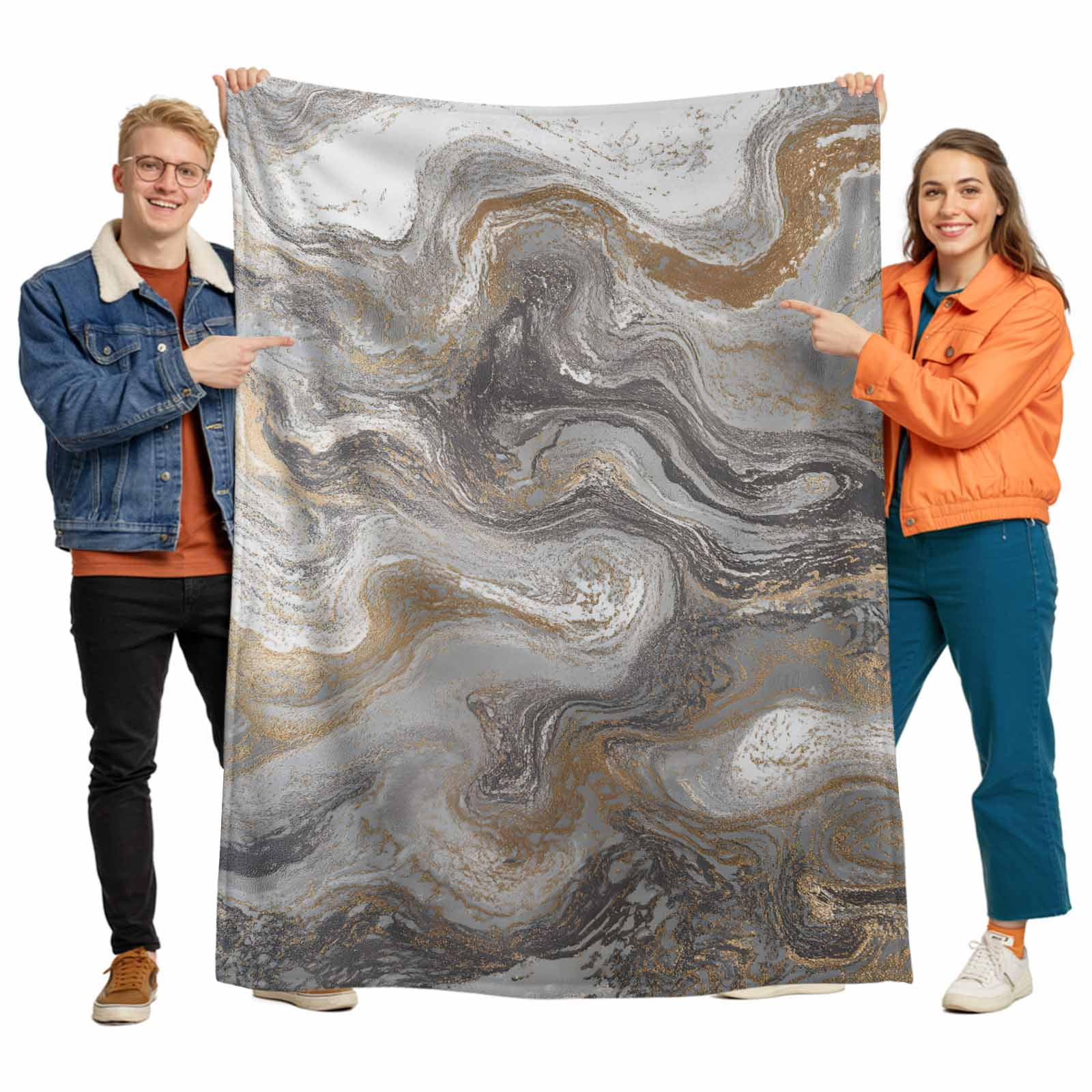 Marble Flannel Blanket for Bed,Travel and Camping, Abstract Fluid Art ...