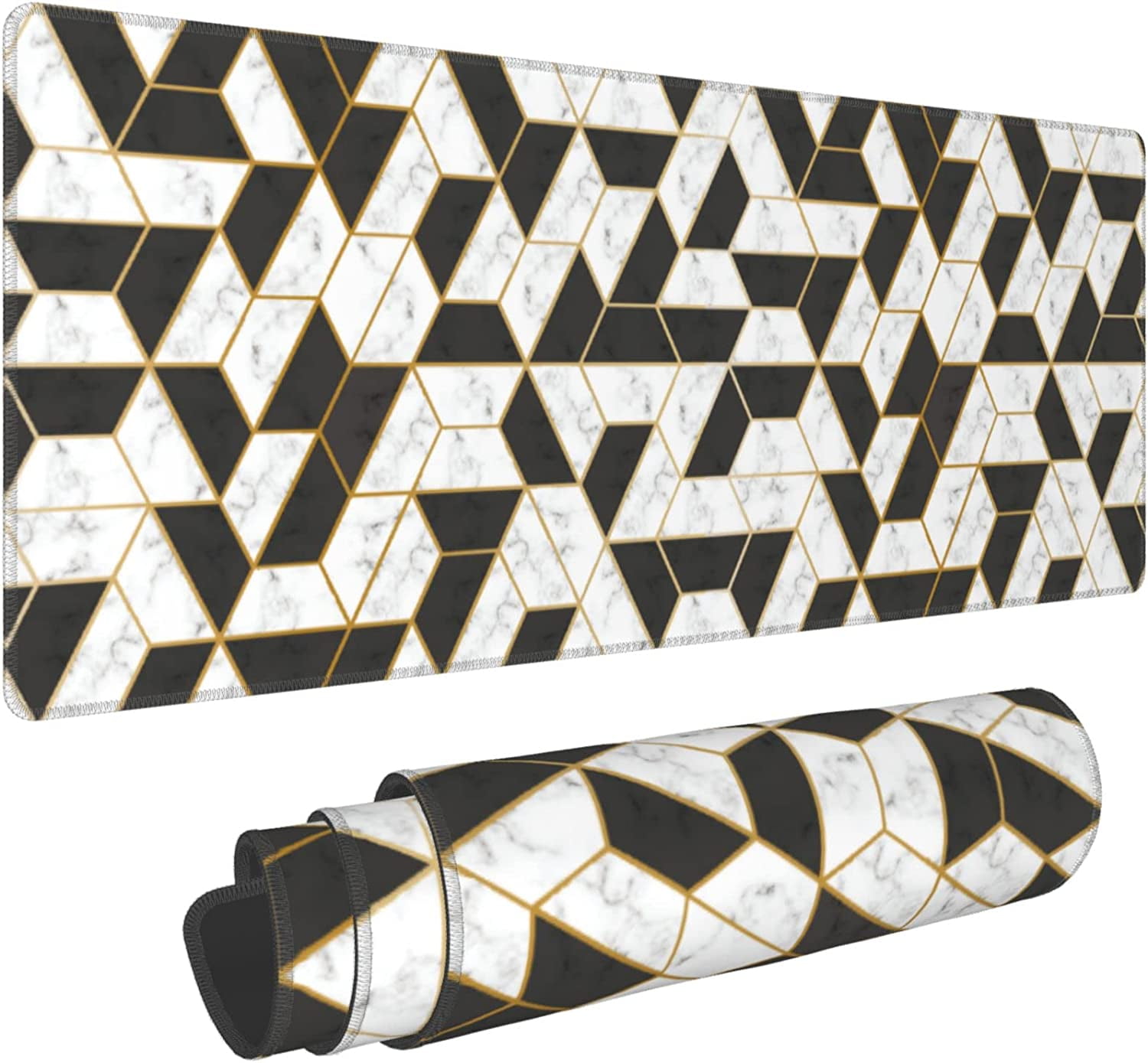 Marble Gaming Mouse Pad - Extended Desk Pad with Non-Slip Base and ...