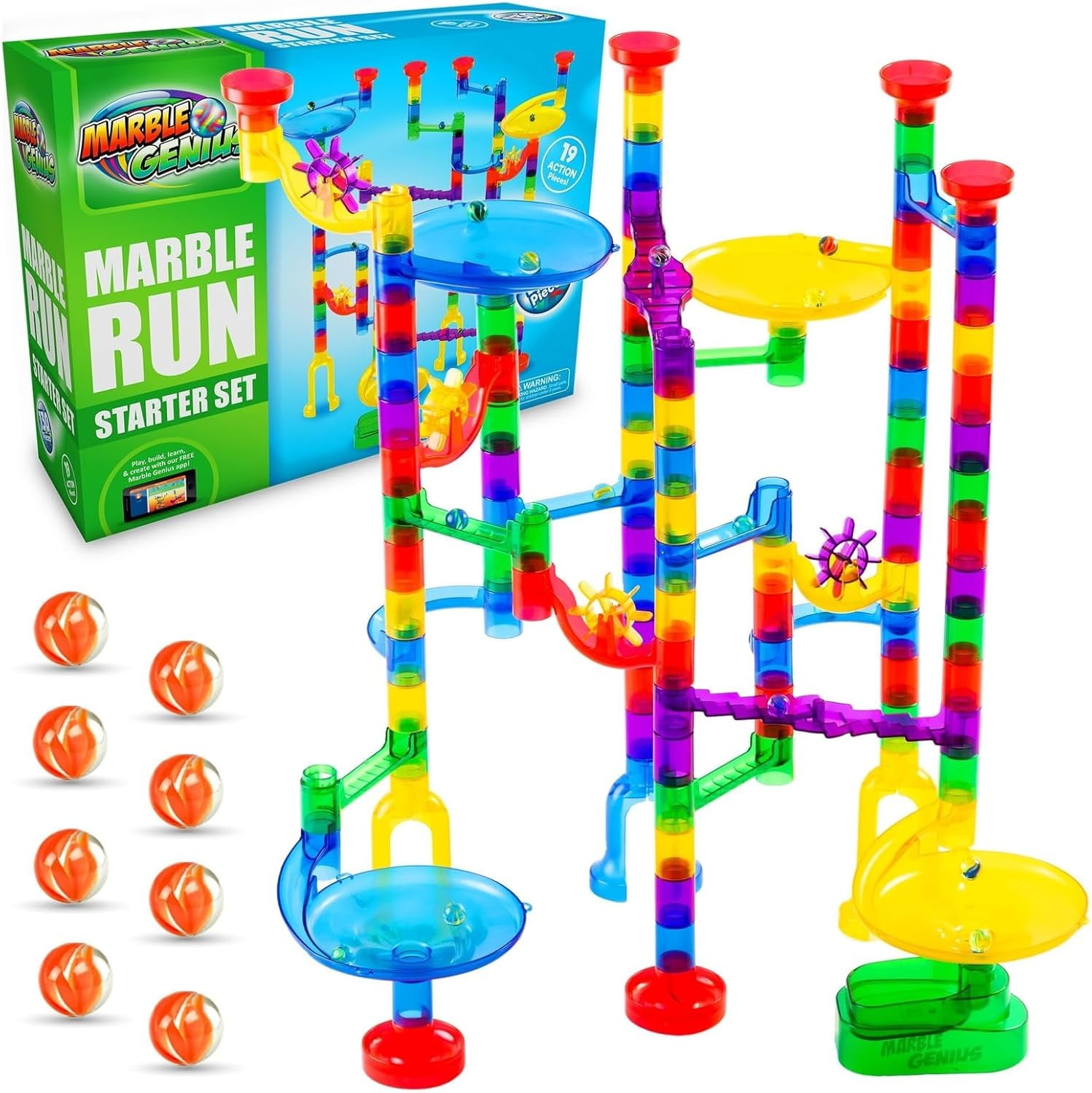 Marble Genius Marble Run - 150 Complete Pieces Maze Track Easter Toys ...