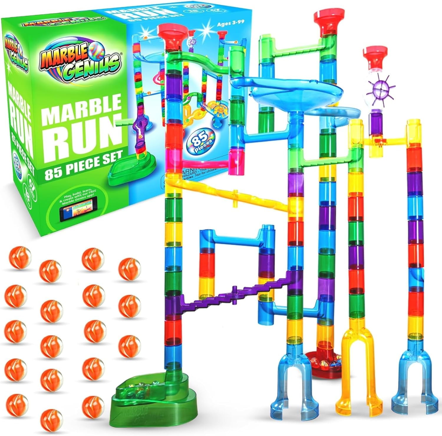 Marble Genius Marble Run - 150 Complete Pieces Maze Track Easter Toys ...