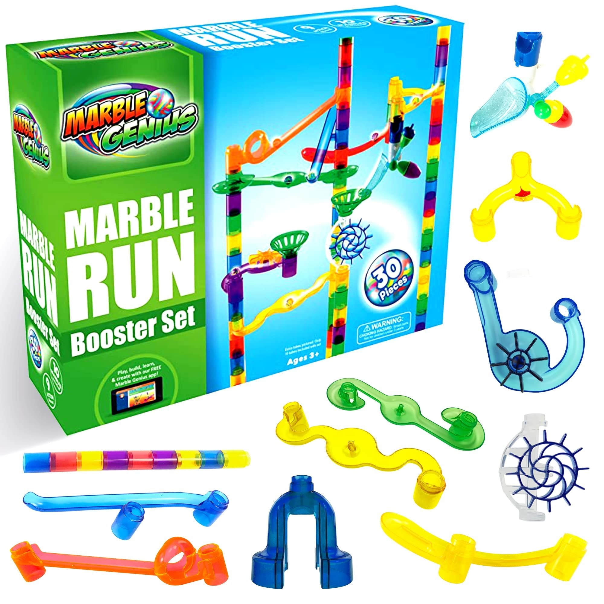 Marble Genius Marble Run Booster Set - 30 Pieces Total (10 Action ...