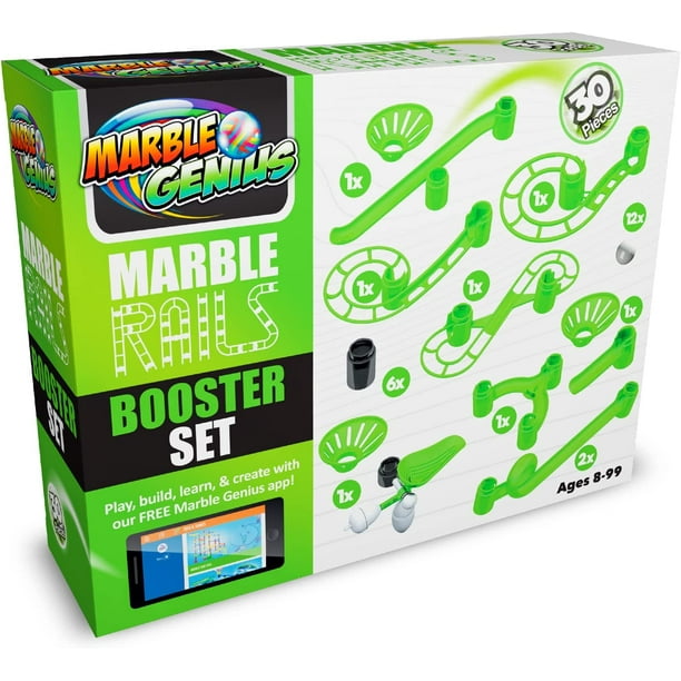 Marble Genius Marble Rails Booster Set: 30 Piece Marble Run (Including ...