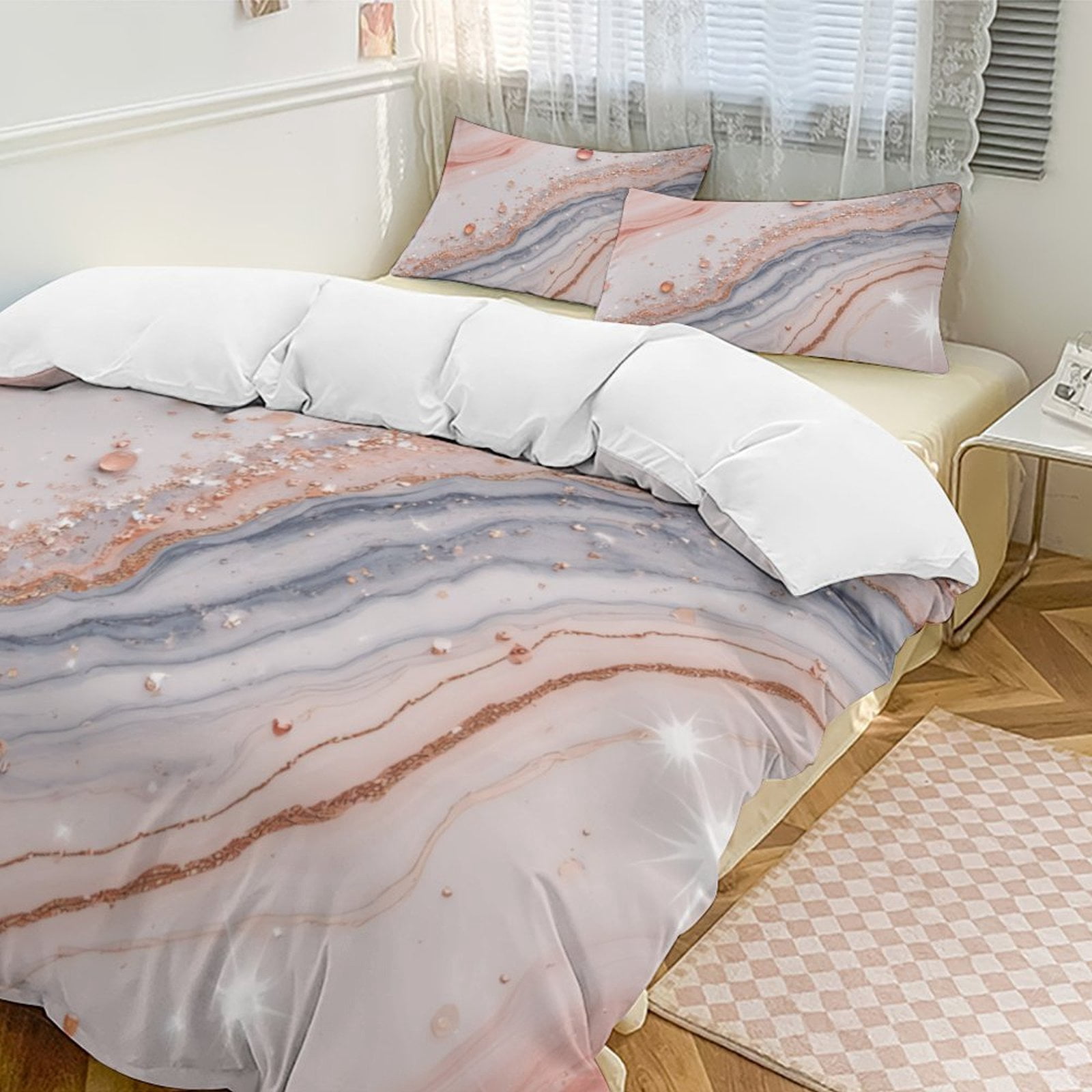 Marble Glitter Sparkle Art 3D Duvet Cover Set Quilt Cover Theme of Kid ...