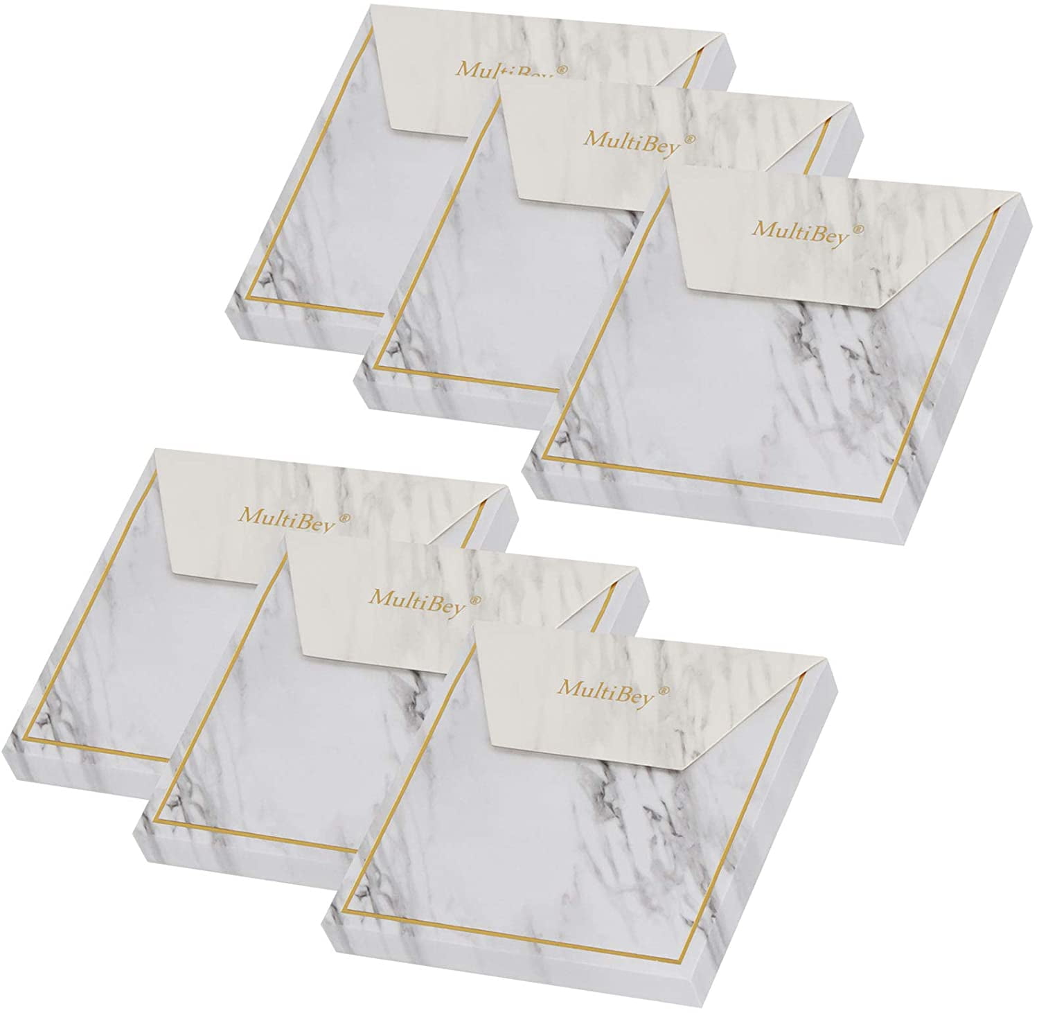 Marble Gold Edge Sticky Note Strong Self-Adhesive Stickies Notepad to ...