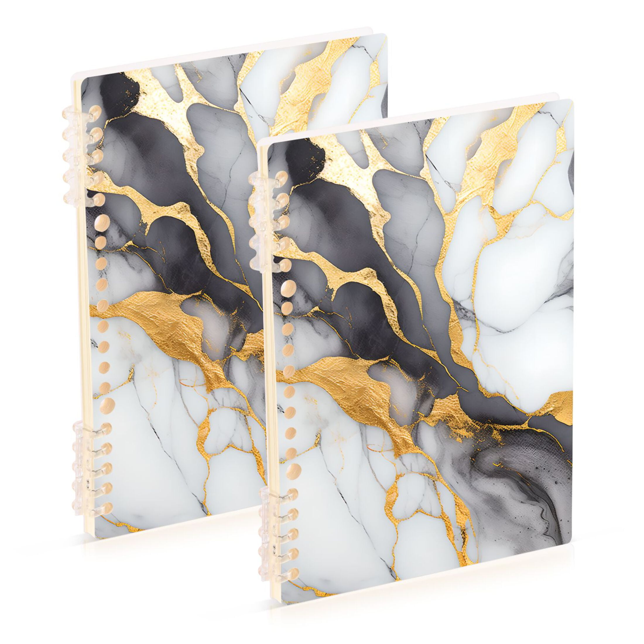 Marble Gold Ring Binder Notebook Journey Note Diary College Ruled ...