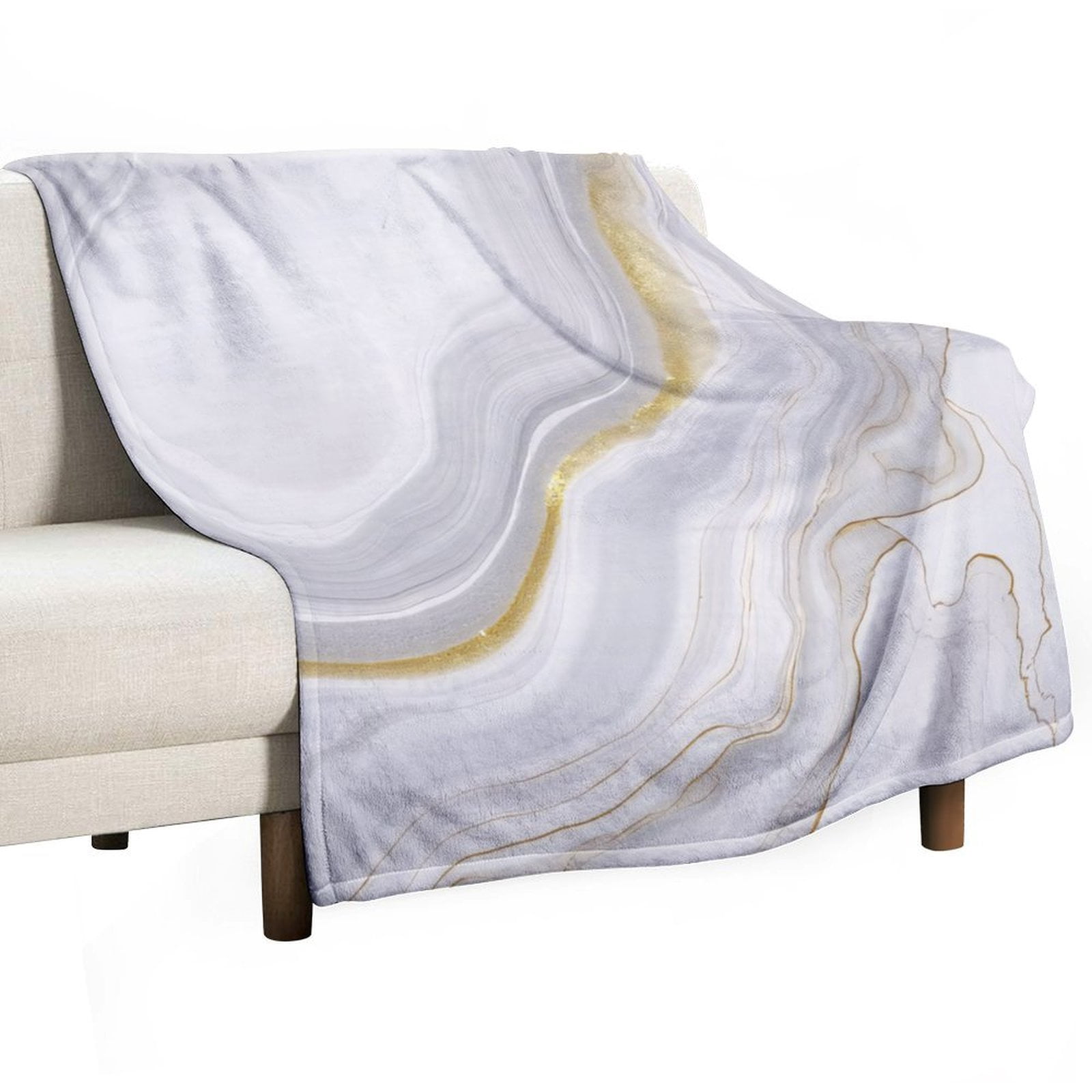 Marble Gold Vein Texture Throws Blankets for Sofa Bed Winter Plush Warm ...