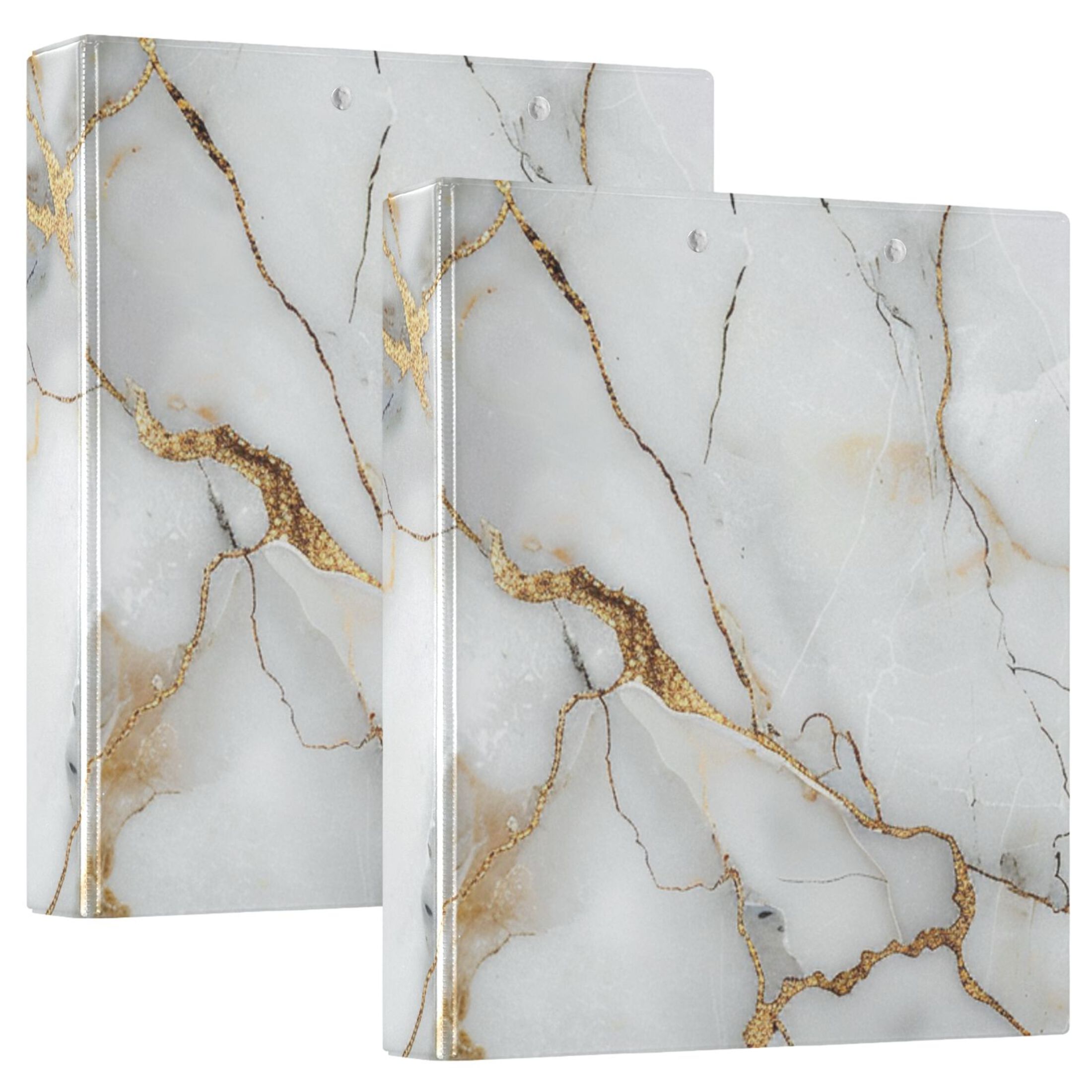 Marble Golden Cracks 3 Ring Binders 1.5 inch Hardcover File Folders ...