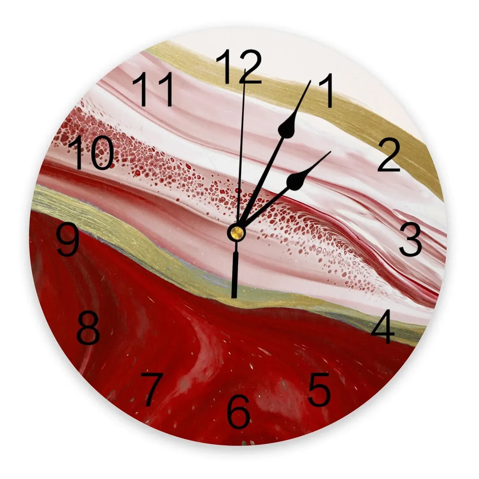 Marble Gradient Pink Design Wall Clocks Silent Home Cafe Office Wall ...