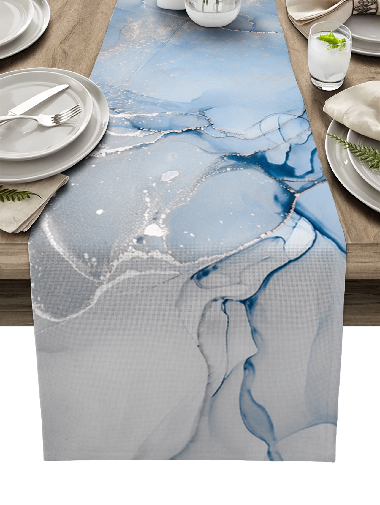 Marble Gradient Pink Table Runner for Dining Table Country r Anti-stain ...