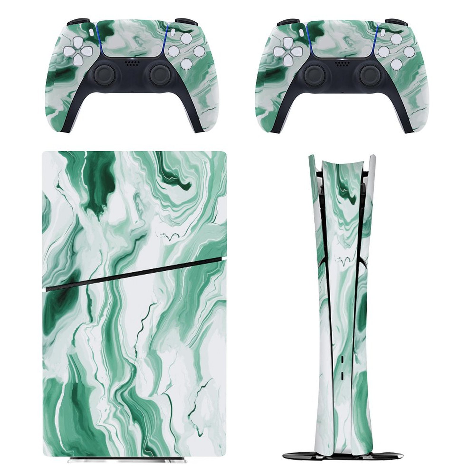 Marble, Green, Abstract PS5/PS5 Slim Digital Disc Skin Sticker For ...