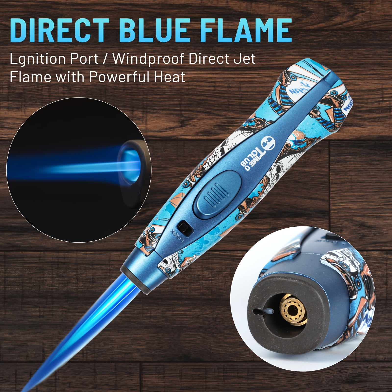 Marble Green Kitchen Butane Torch Lighter – Lock Switch & Safety Lock ...