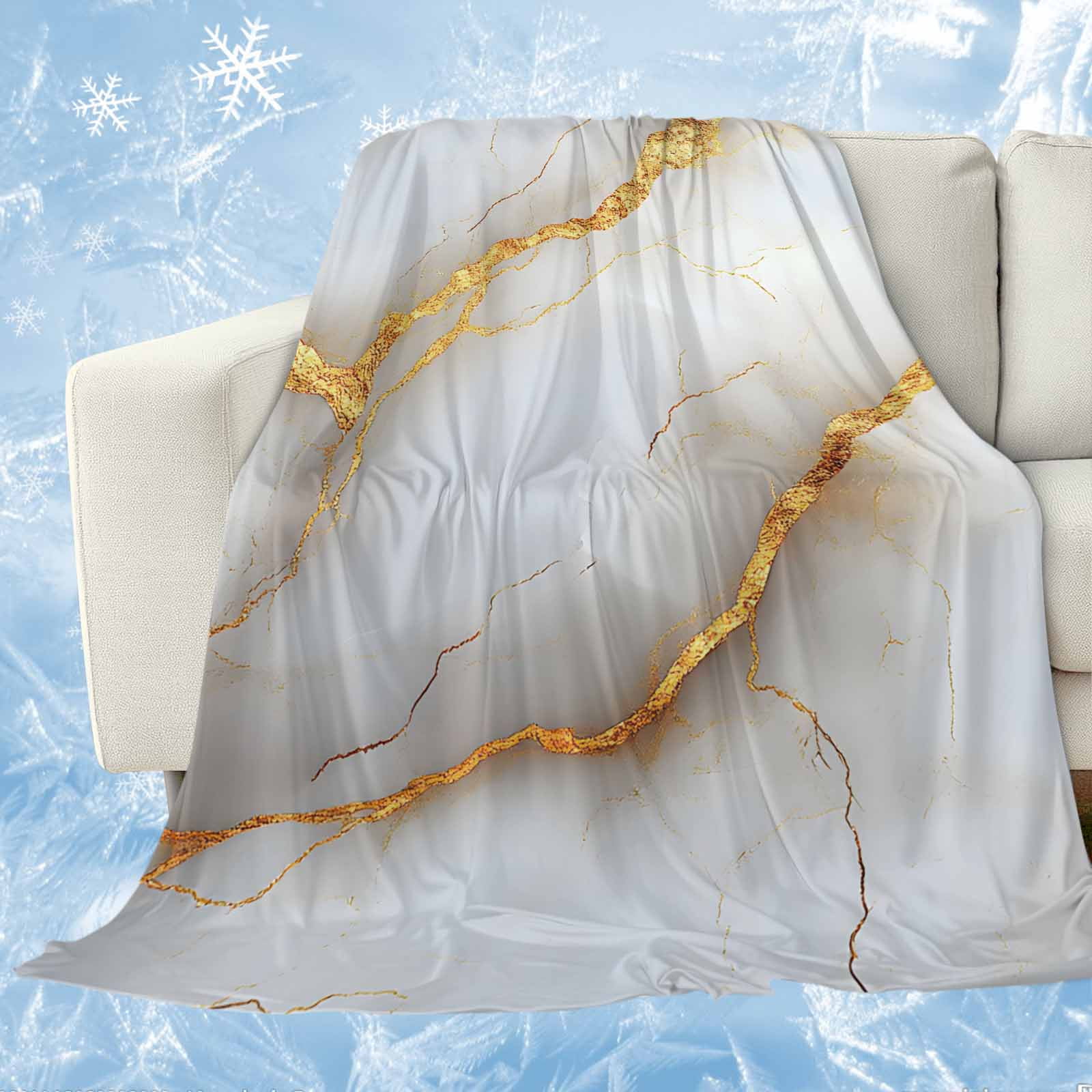 Marble Grey Cooling Blanket, Lightweight Breathable Summer Throw ...