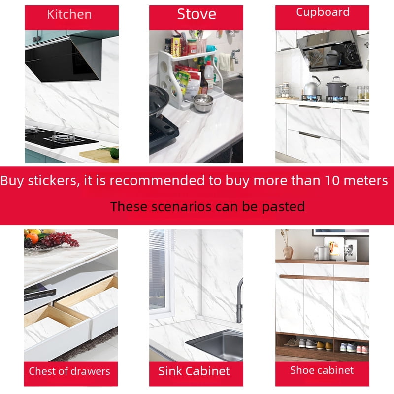 Marble Kitchen Oil-proof Stickers High Temperature Resistant Wall ...