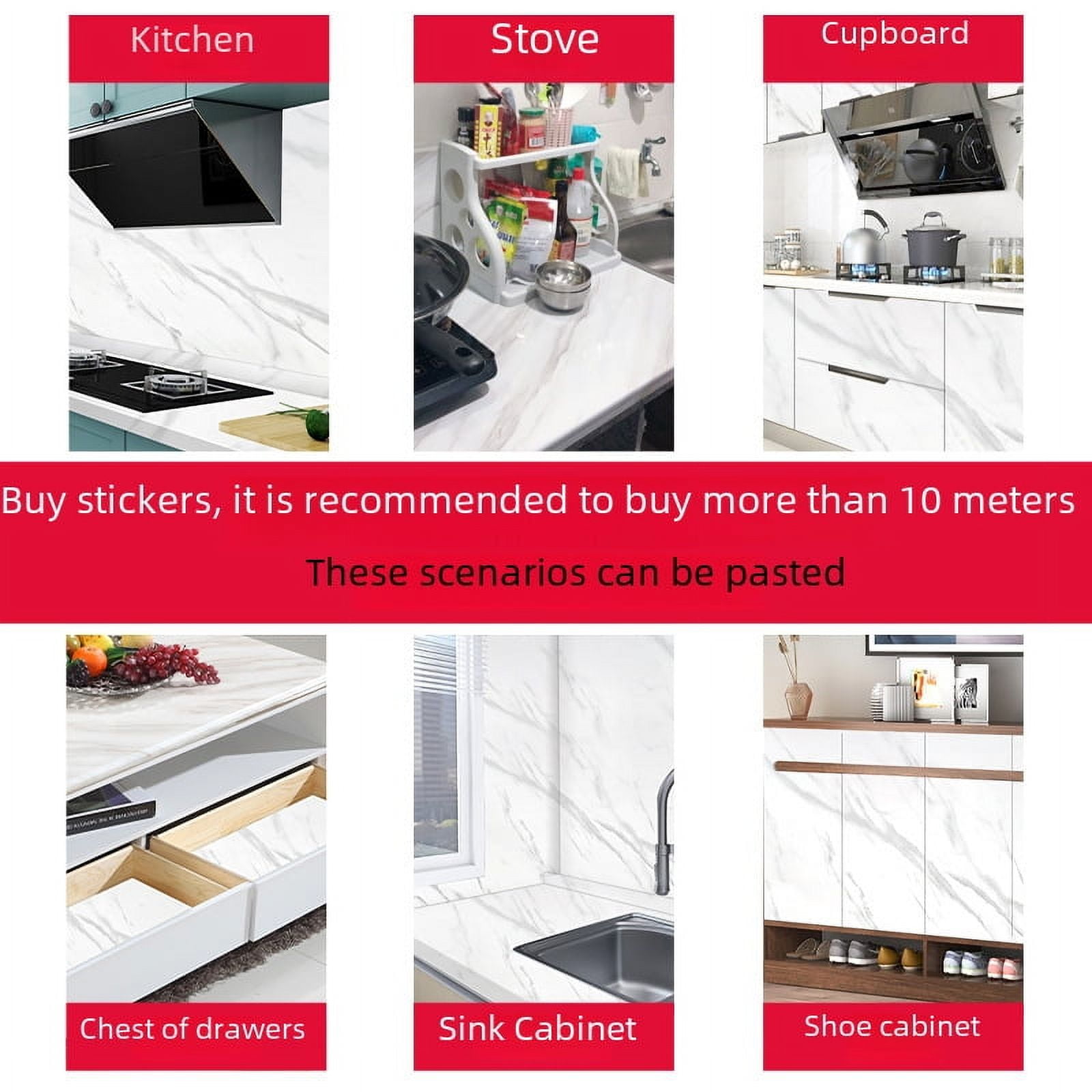 Marble Kitchen Oil-proof Stickers High Temperature Resistant Wall ...