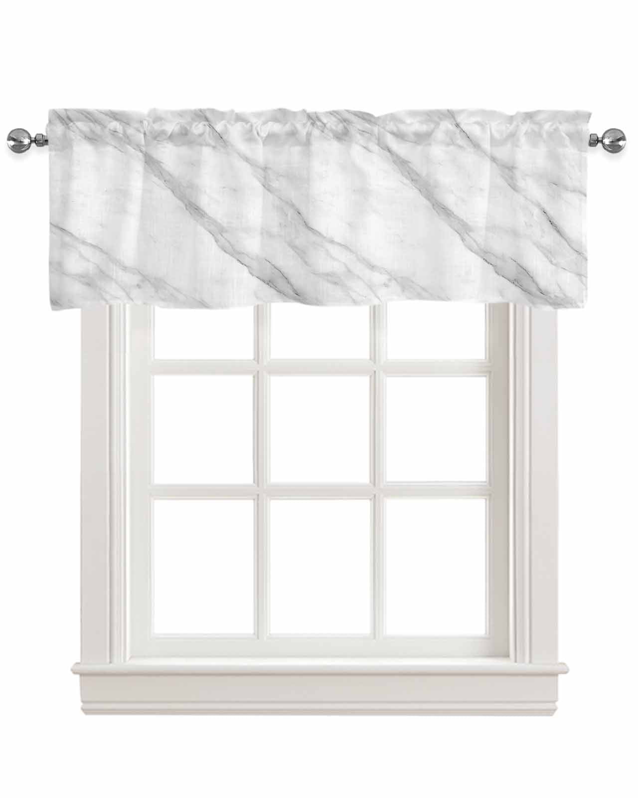 Marble Kitchen Valances for Windows Farmhouse Linen Window Valance ...