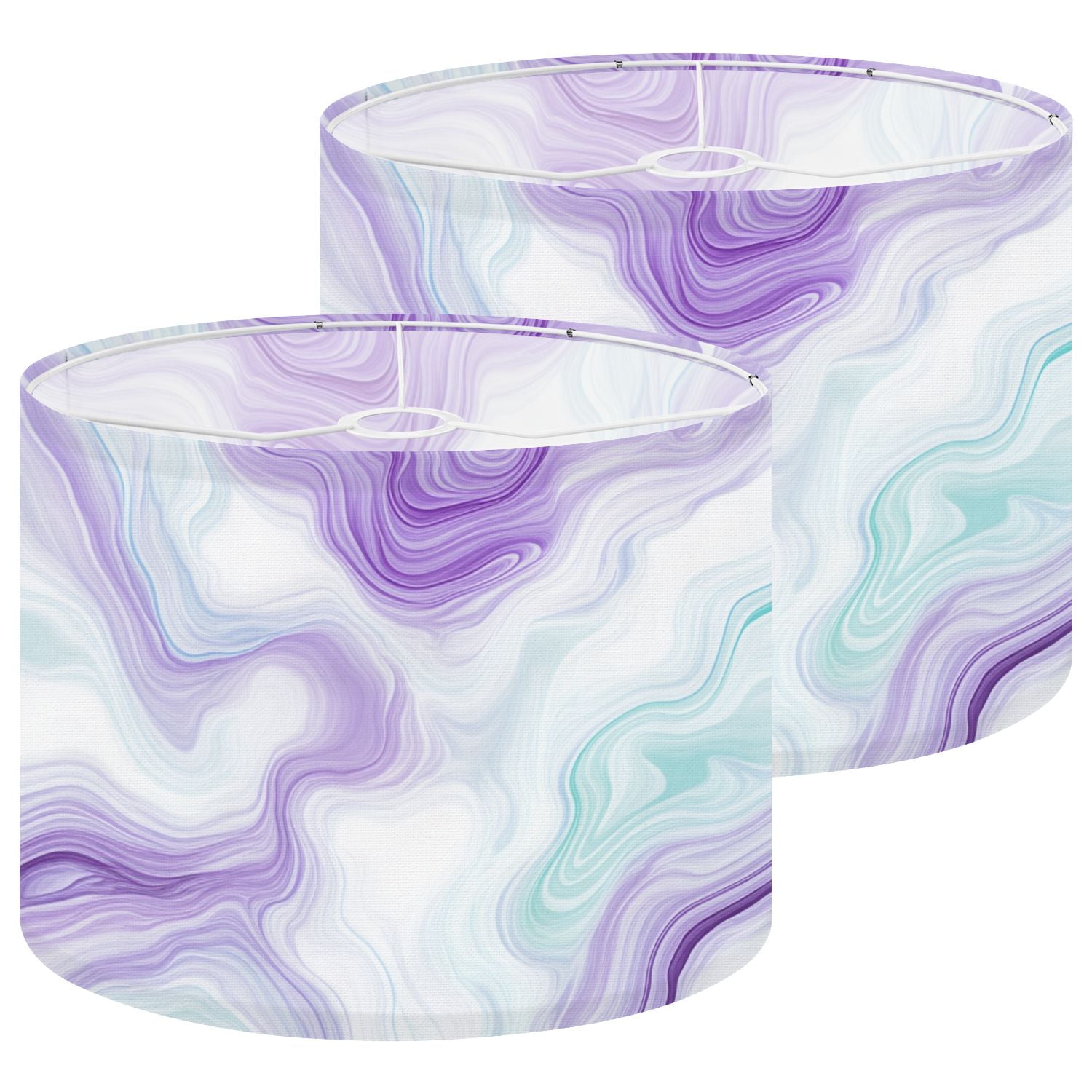 Marble Lampshades 2 Pack Mint Purple Abstract Lavender Color Waves Mint ...