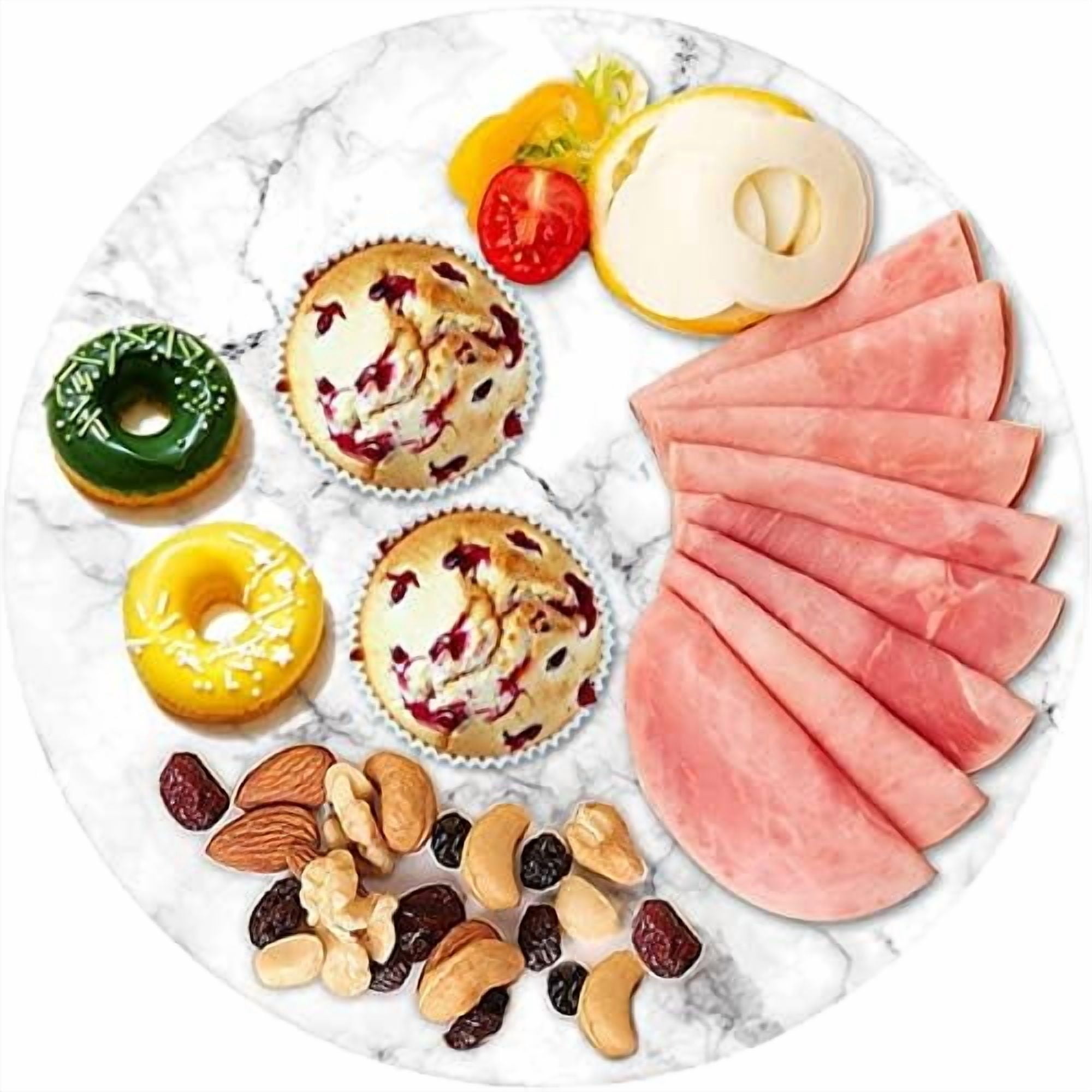 Marble Lazy Susan, Natural Marble Round Tray Turntable Cake Stand, 12 ...