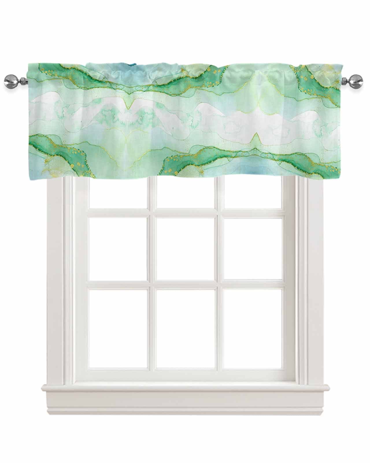 Marble Linen Curtain Valance for Bedroom/Bathroom/Kitchen/Office/Living ...