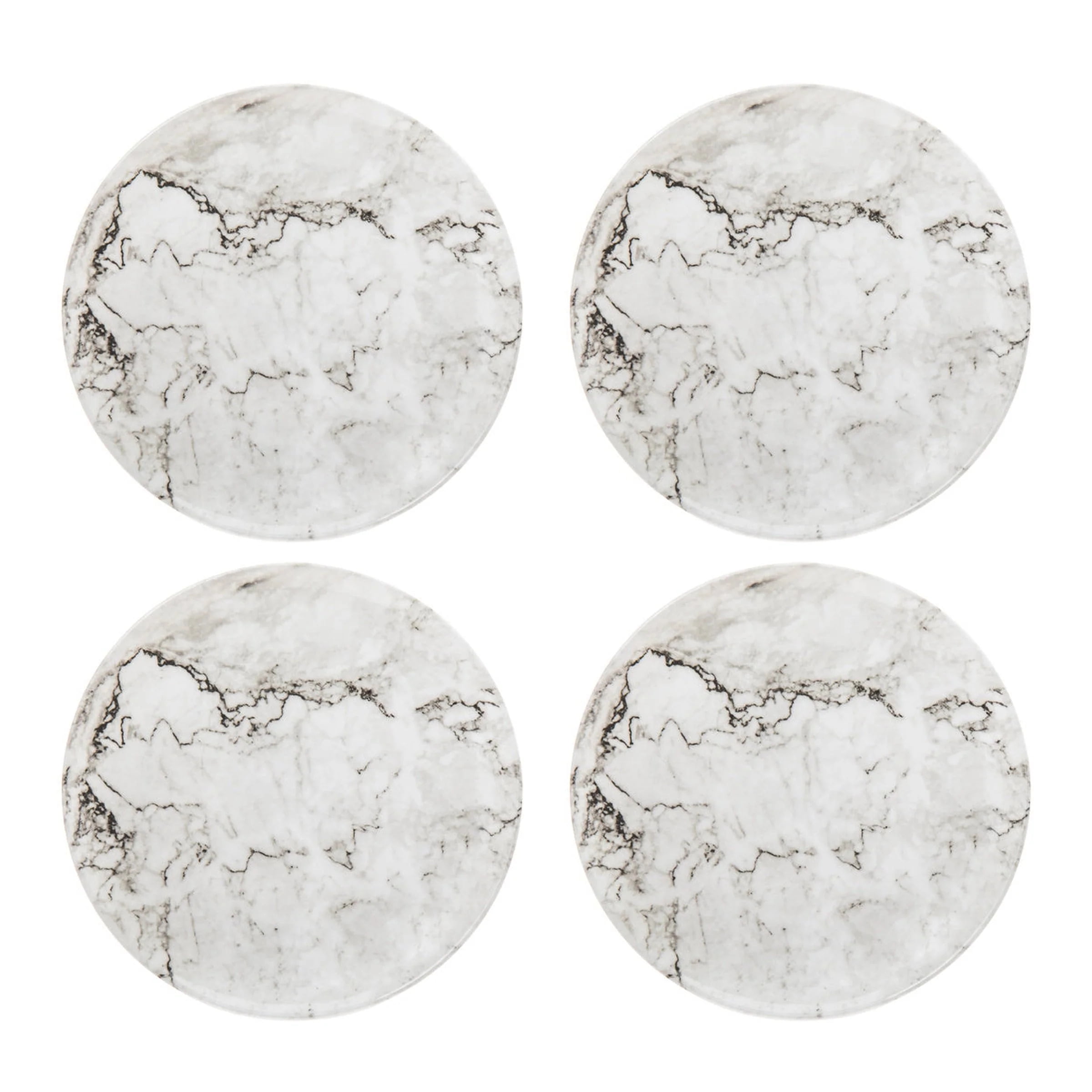 Godinger Marble Melamine Dinner Plate, Set of 4, Outdoor Patio Safe ...