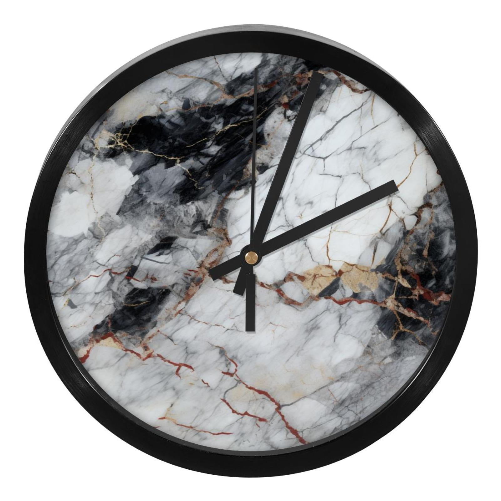 Marble Modern 9.8 Inch Wall Clock, Silent Non-Ticking Round Digital ...