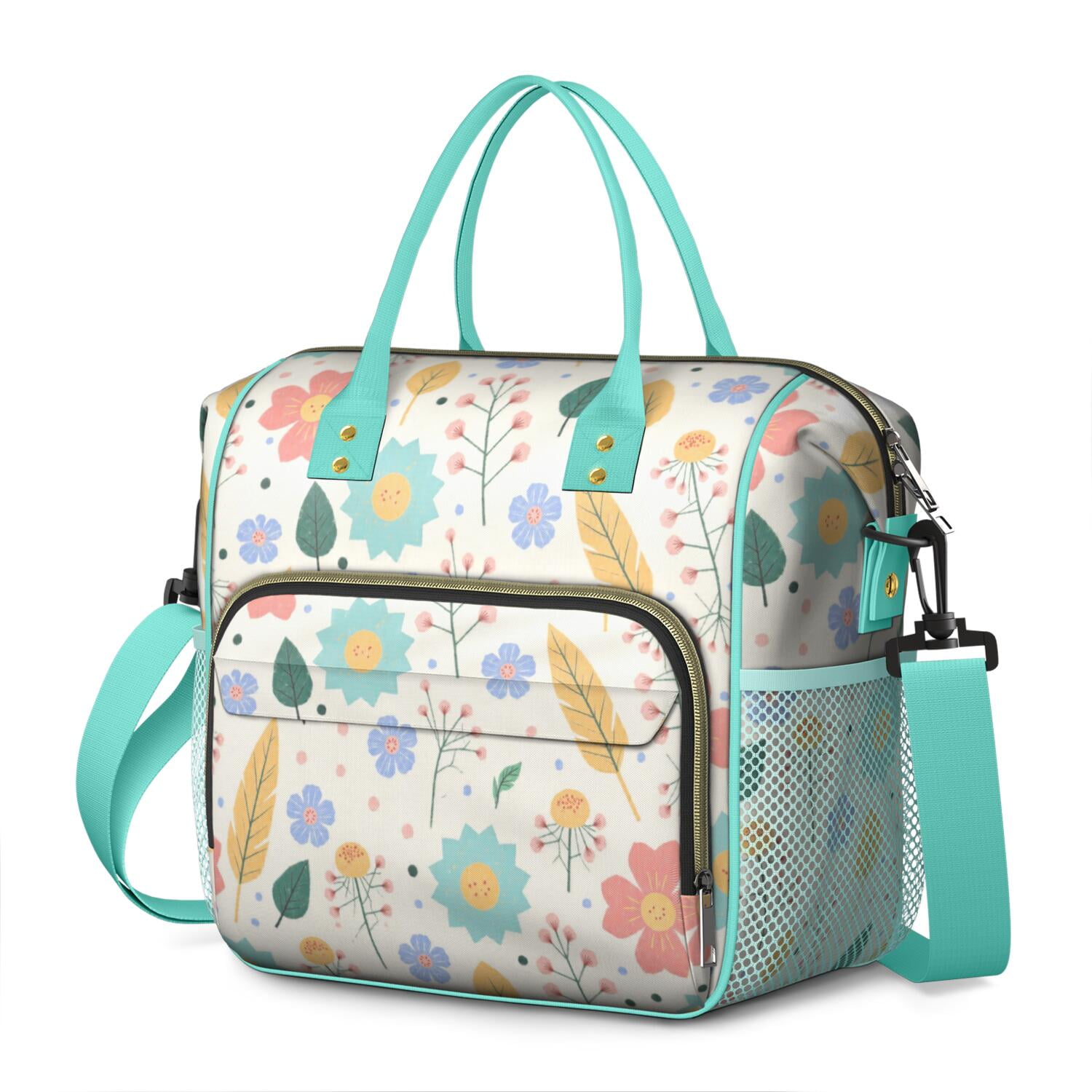 Marble Modern Geometric Flowers Abstract Roomy Insulated Lunch Bags ...