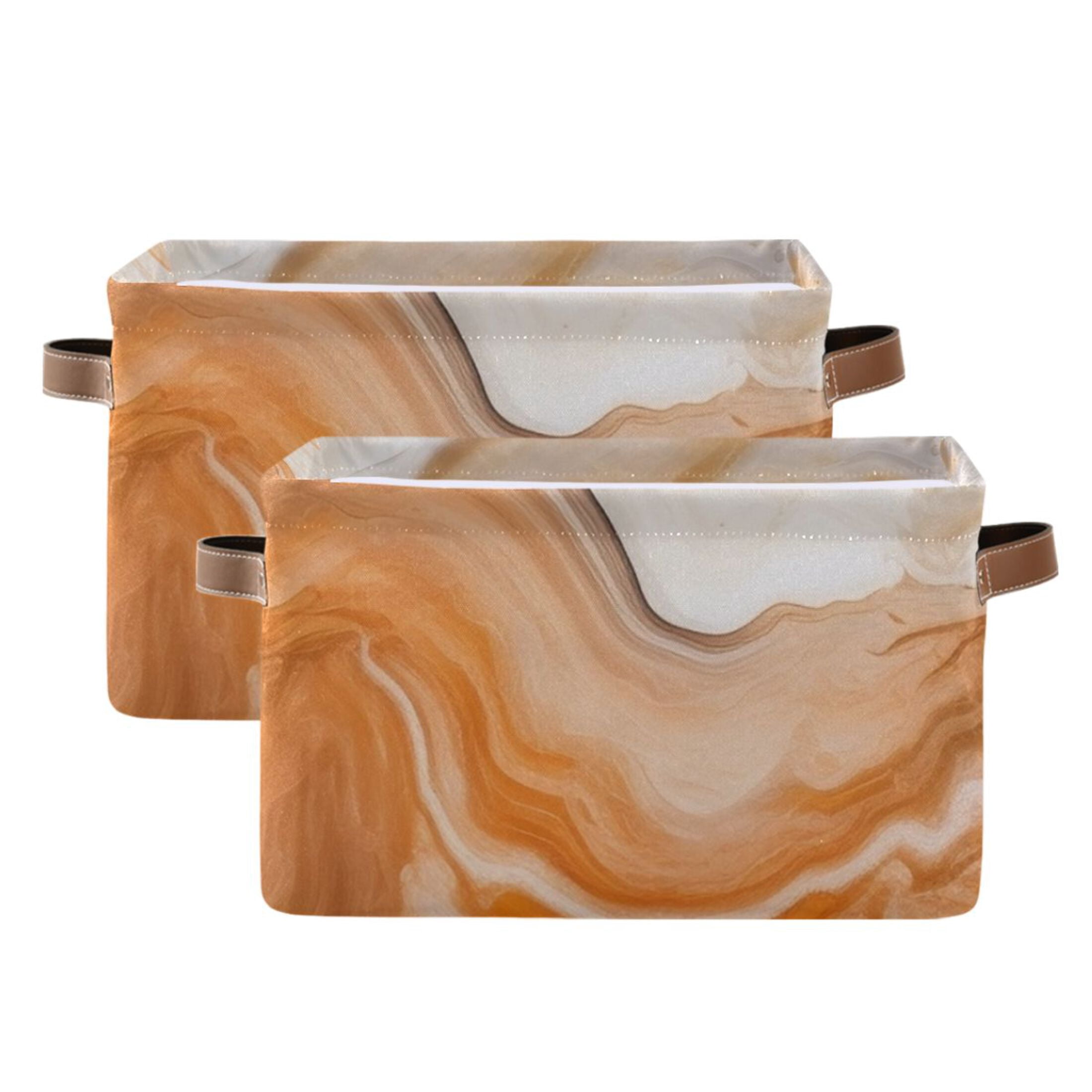 Marble Orange Storage Basket Large Foldable Storage Bin Laundry Baskets ...