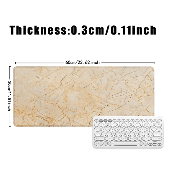 Marble Pattern Mouse Pad 31.5 x 11.82 Inches Rubber Desk Mat for Office ...