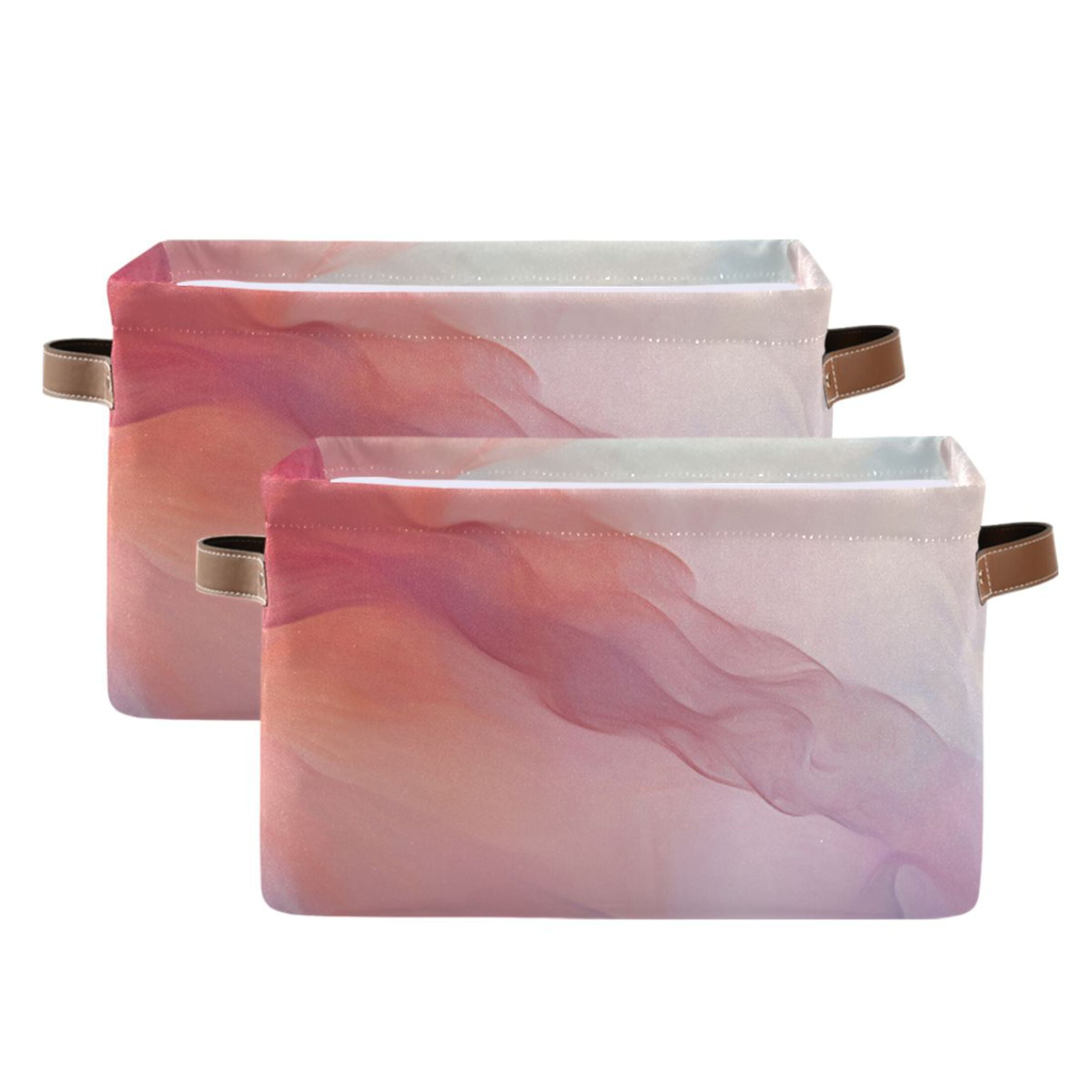 Marble Pink Storage Basket Large Foldable Storage Bin Laundry Baskets ...