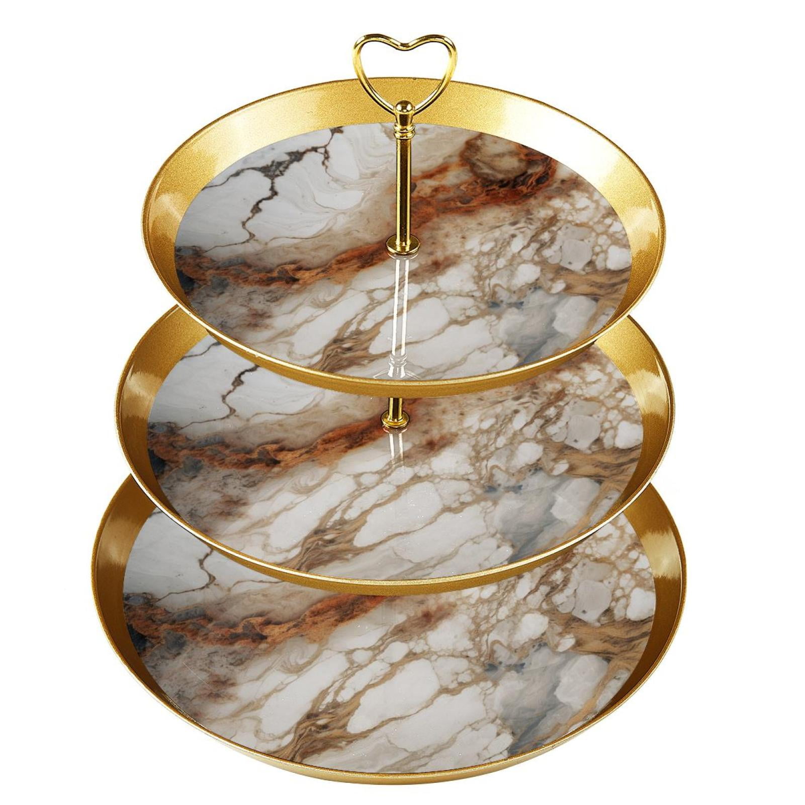 Marble Plastic Discs and Iron Pillar Desk Organizer with 3 Tier Plates ...