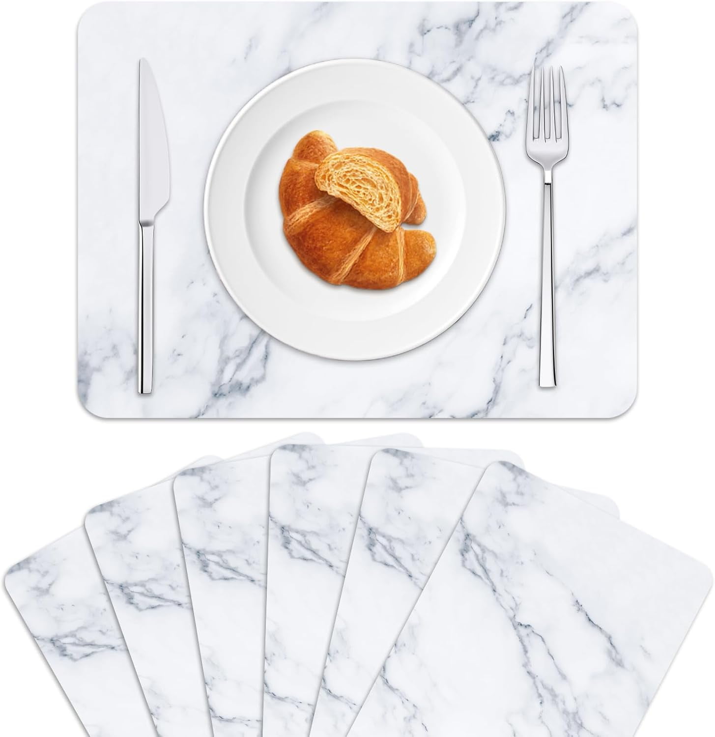 Marble Plastic Placemats Set of 6 Marbles Table Mats Marble Theme Place ...