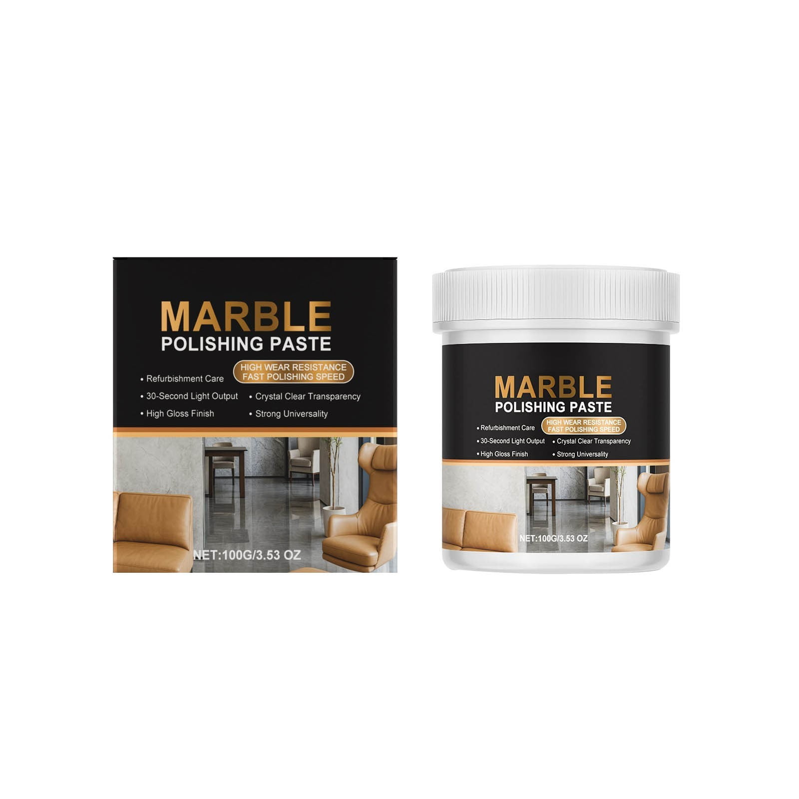 Marble Polishing Paste for Stone Surfaces, High Gloss Finish, Crystal ...