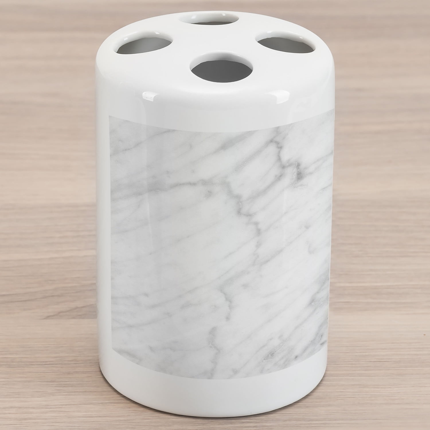 Marble Print Ceramic Toothbrush Holder, Carrara Marble Tile Surface ...