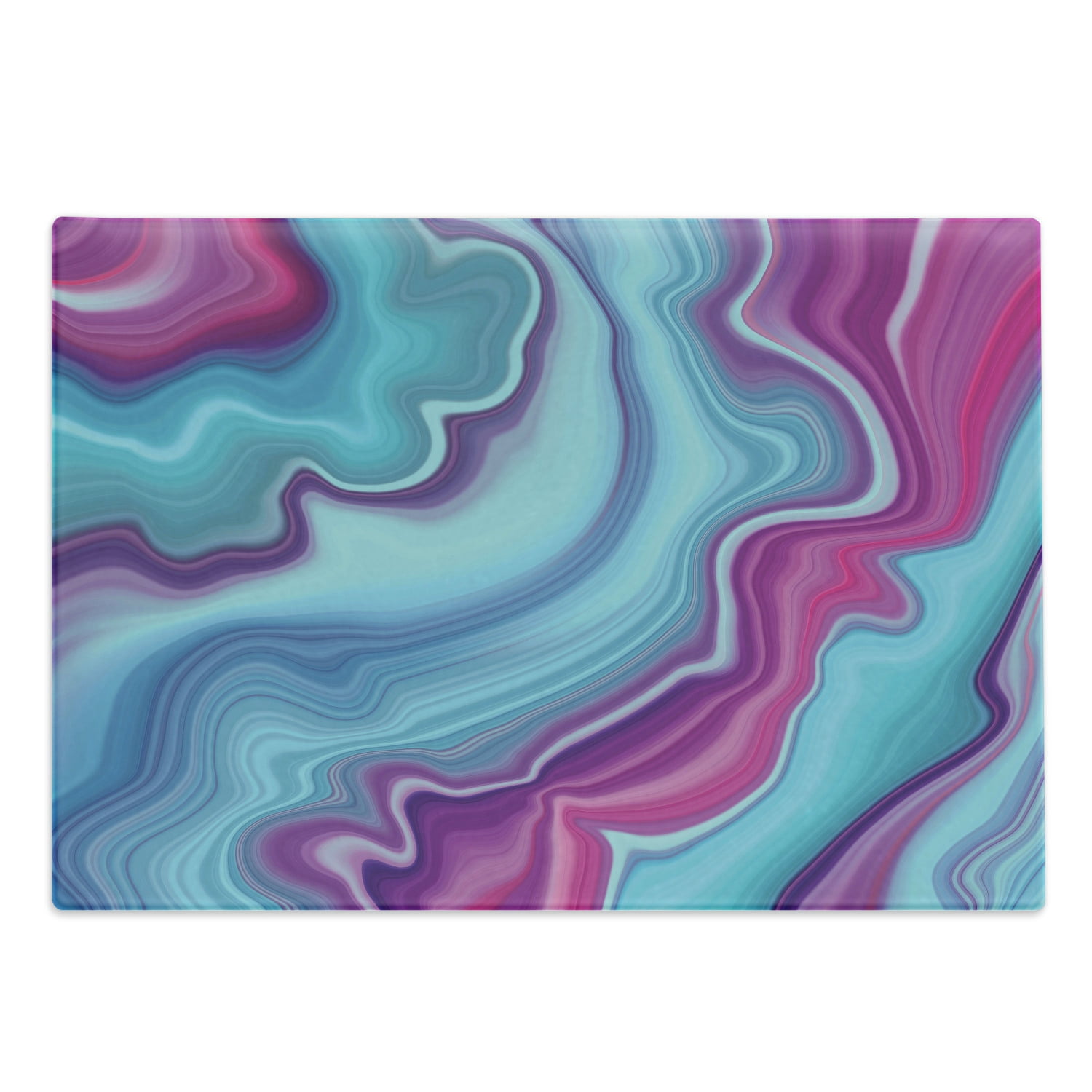Marble Print Cutting Board, Abstract Color Formation Wavy Aqua Pink ...