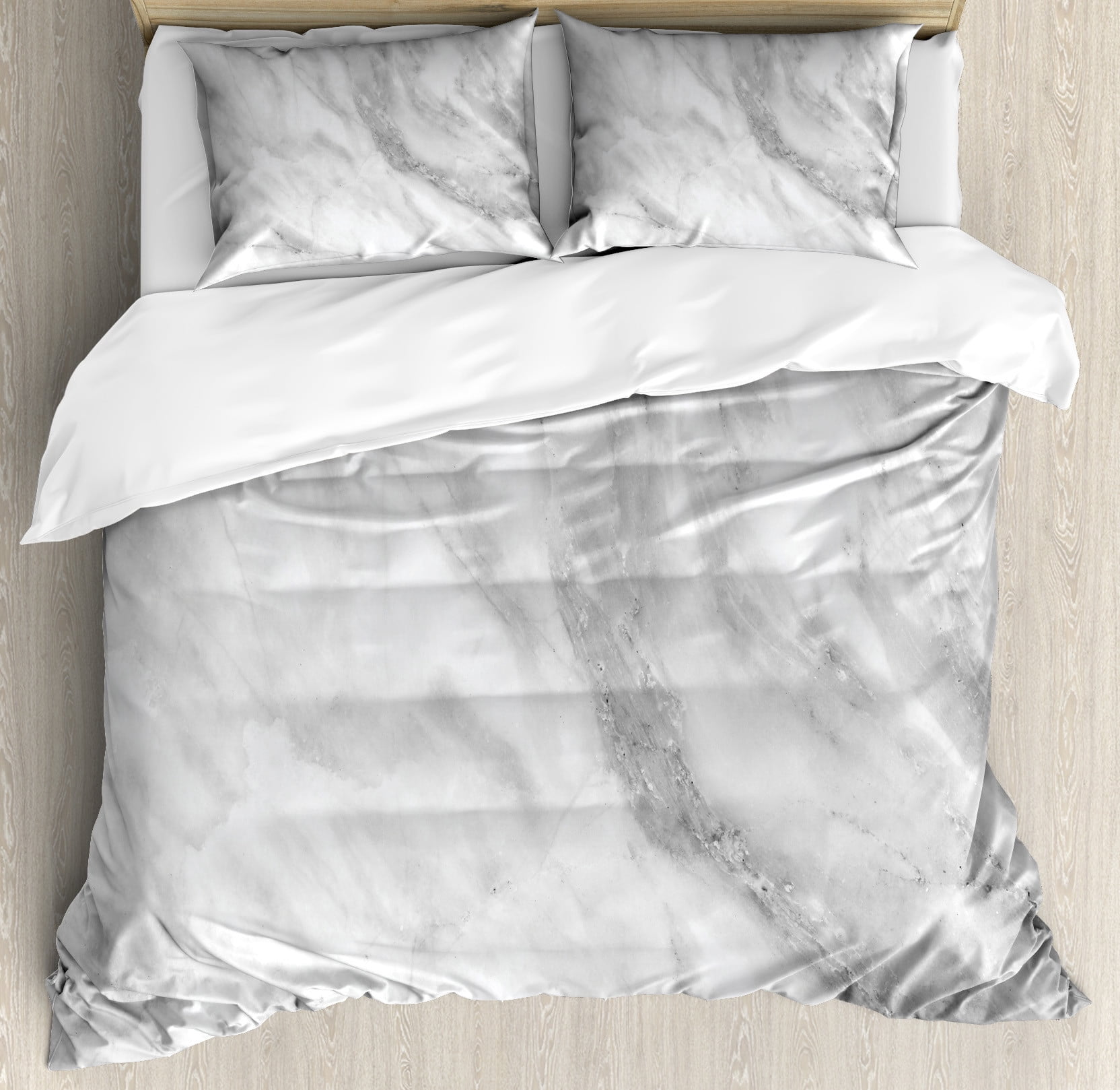 Marble Print Duvet Cover Set, Marble Surface Textured Cracks and Veins ...