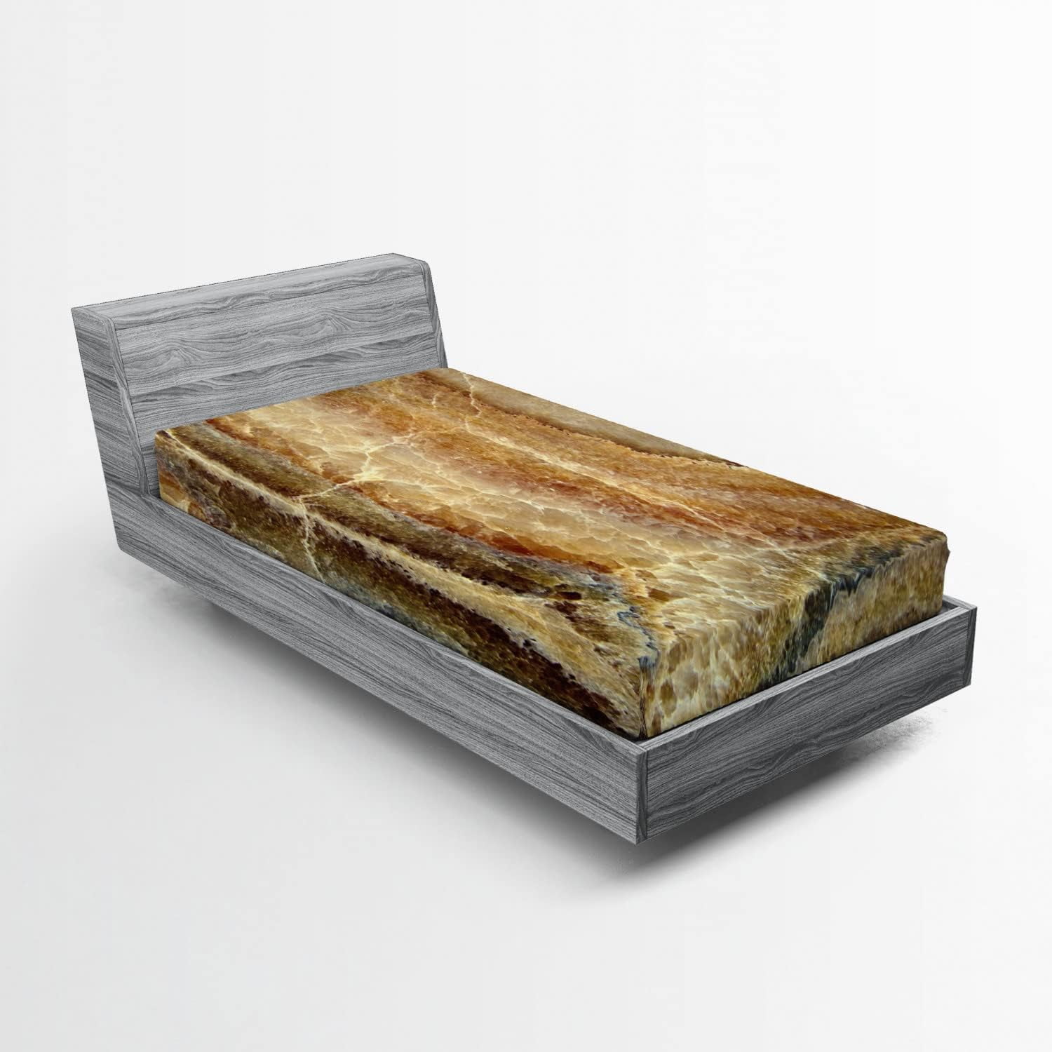 Marble Print Fitted Sheet, Onyx Stone Surface Pattern Banded Variety ...