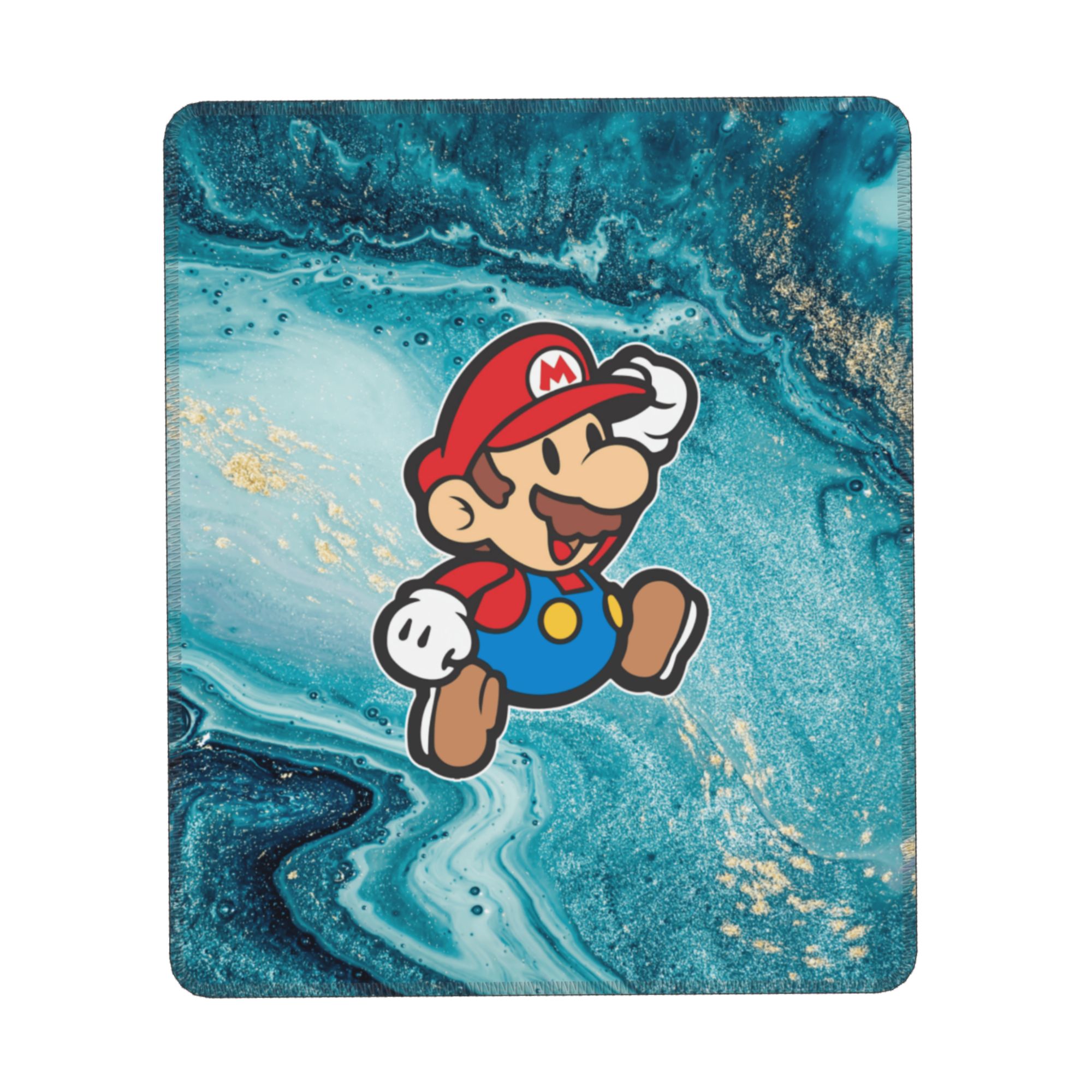 Marble Print Super Mario Rubber Lock Edge Mouse Pad (Vertical) Office ...
