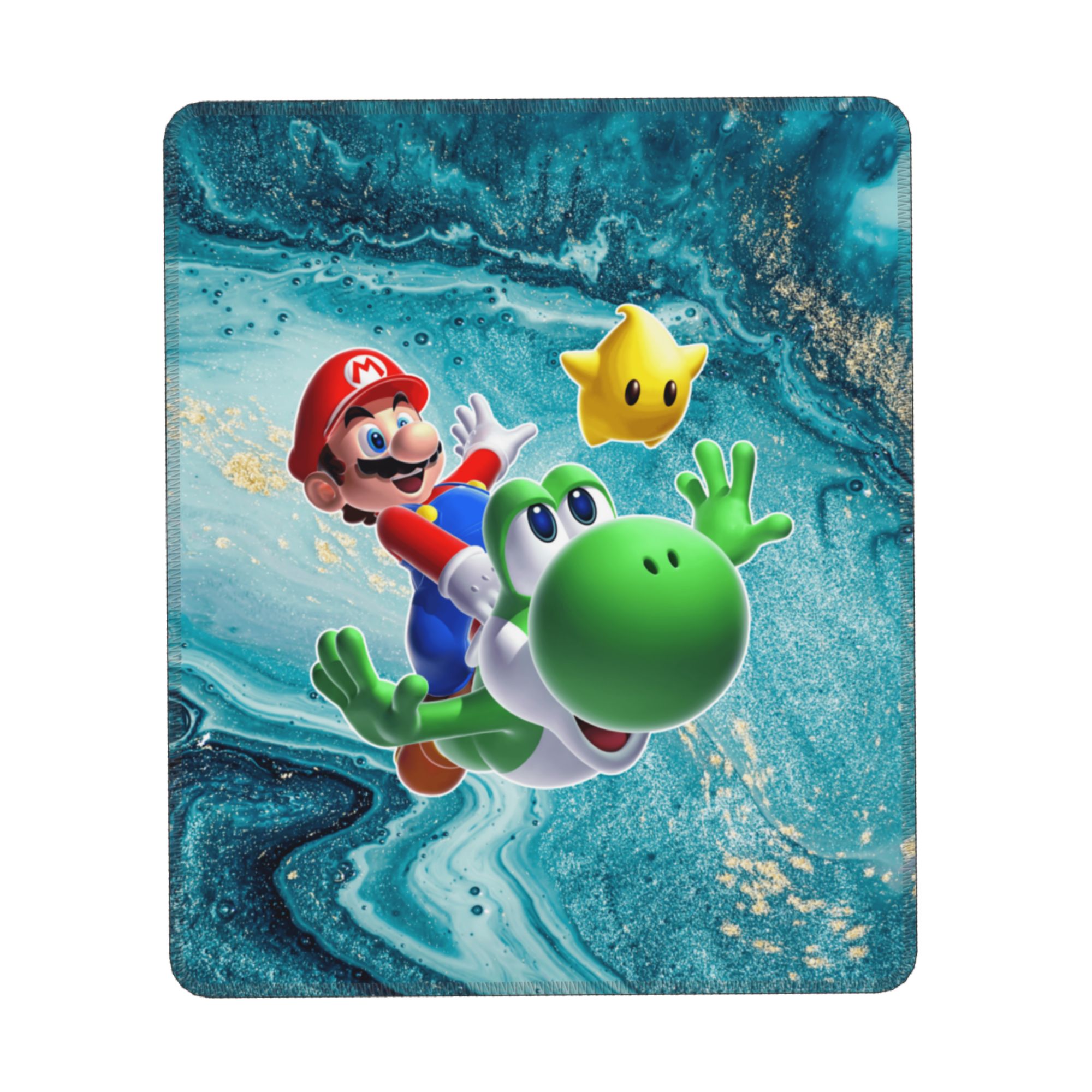 Marble Print Super Mario Rubber Lock Edge Mouse Pad (Vertical) Office ...