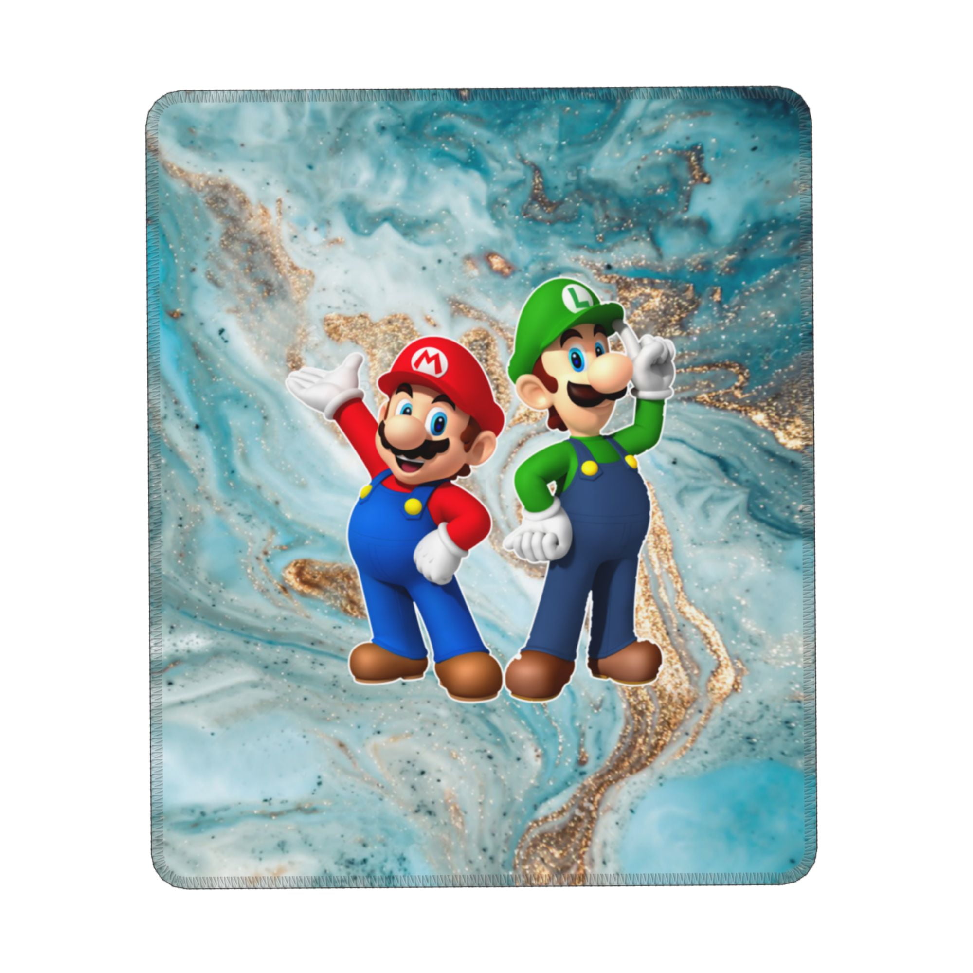Marble Print Super Mario Rubber Lock Edge Mouse Pad (Vertical) Office ...