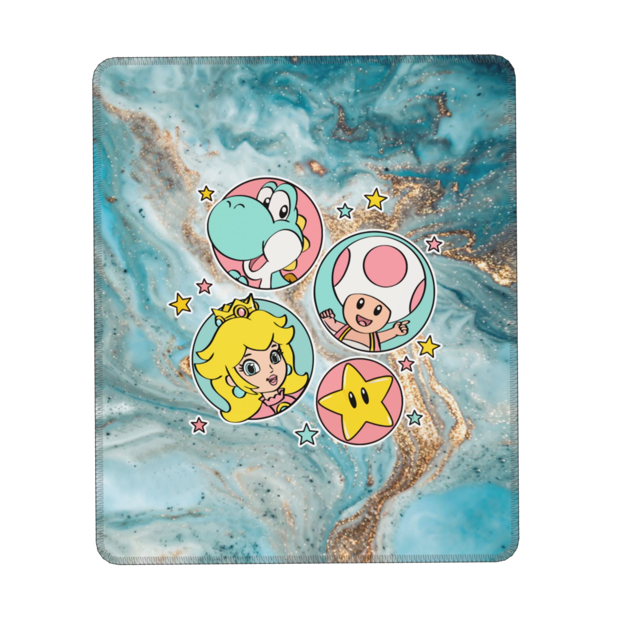 Marble Print Super Mario Rubber Lock Edge Mouse Pad (Vertical) Office ...