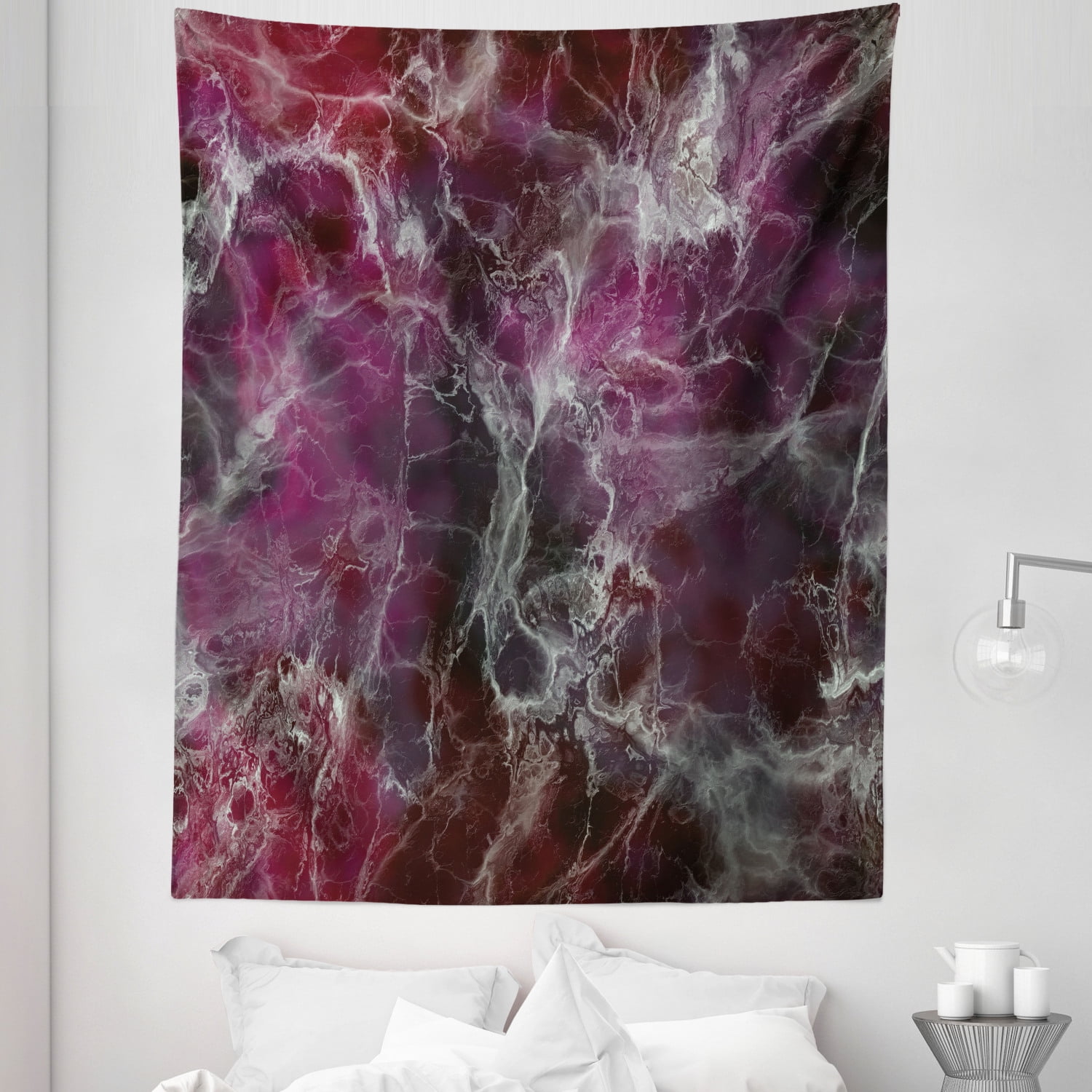 Marble Print Tapestry, Psychedelic Dark Colors Cloudy Onyx Stone ...