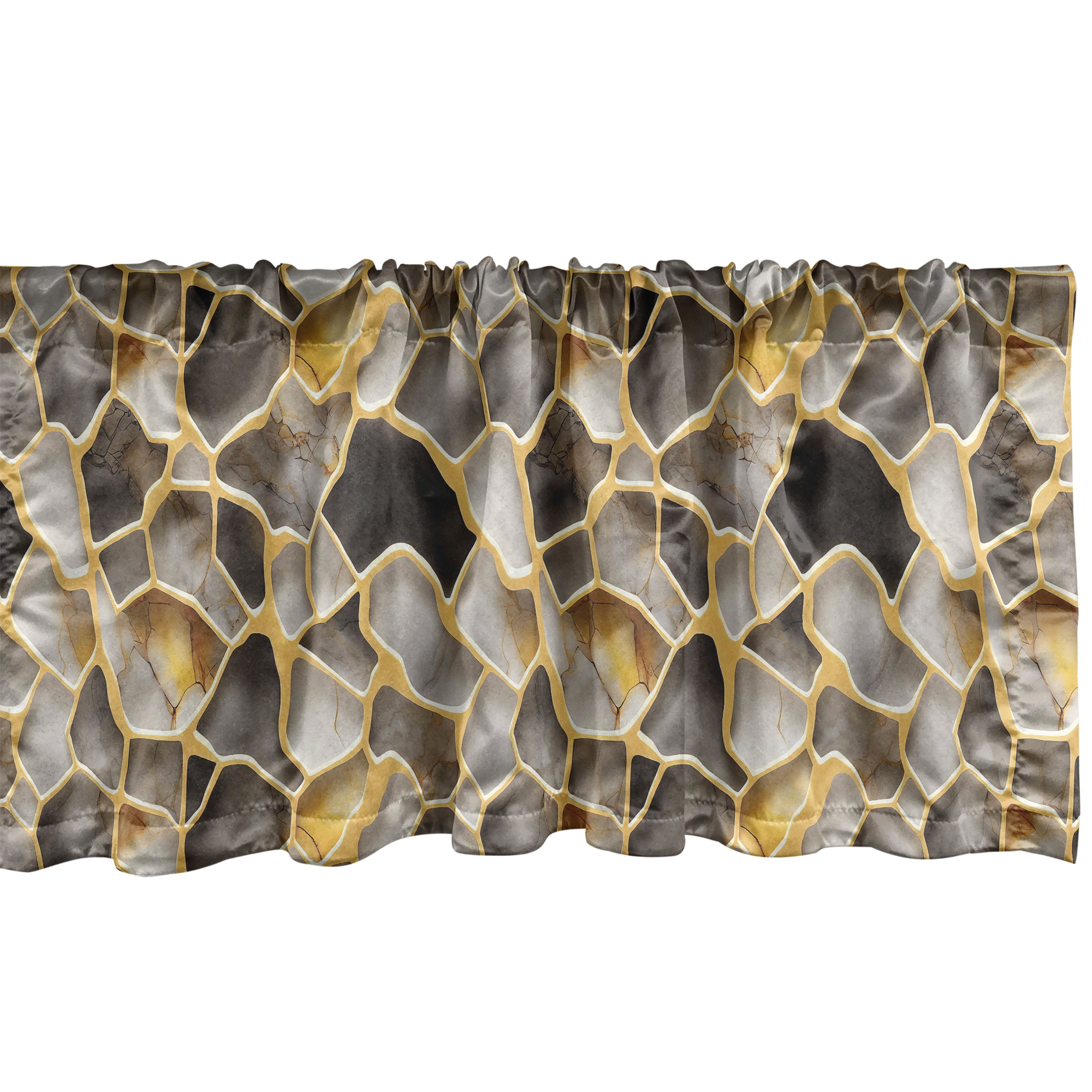 Marble Print Window Valance, Honey Comb Framework Marbling Style Modern ...