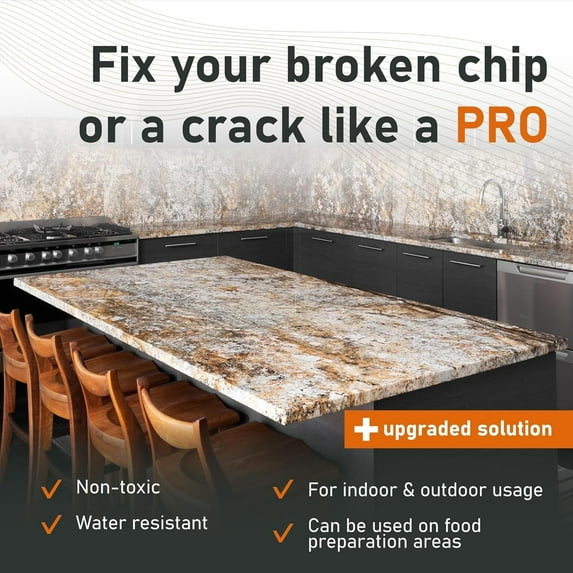 Marble Quartz Countertop Repair Kit - Fix for Chips & Cracks - Walmart.com