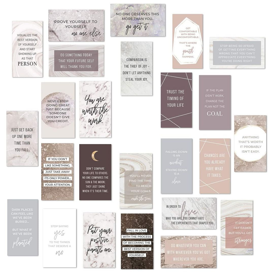 Marble Quartz Daily Gratitude Cards / 50 Motivational Kindness Cards ...