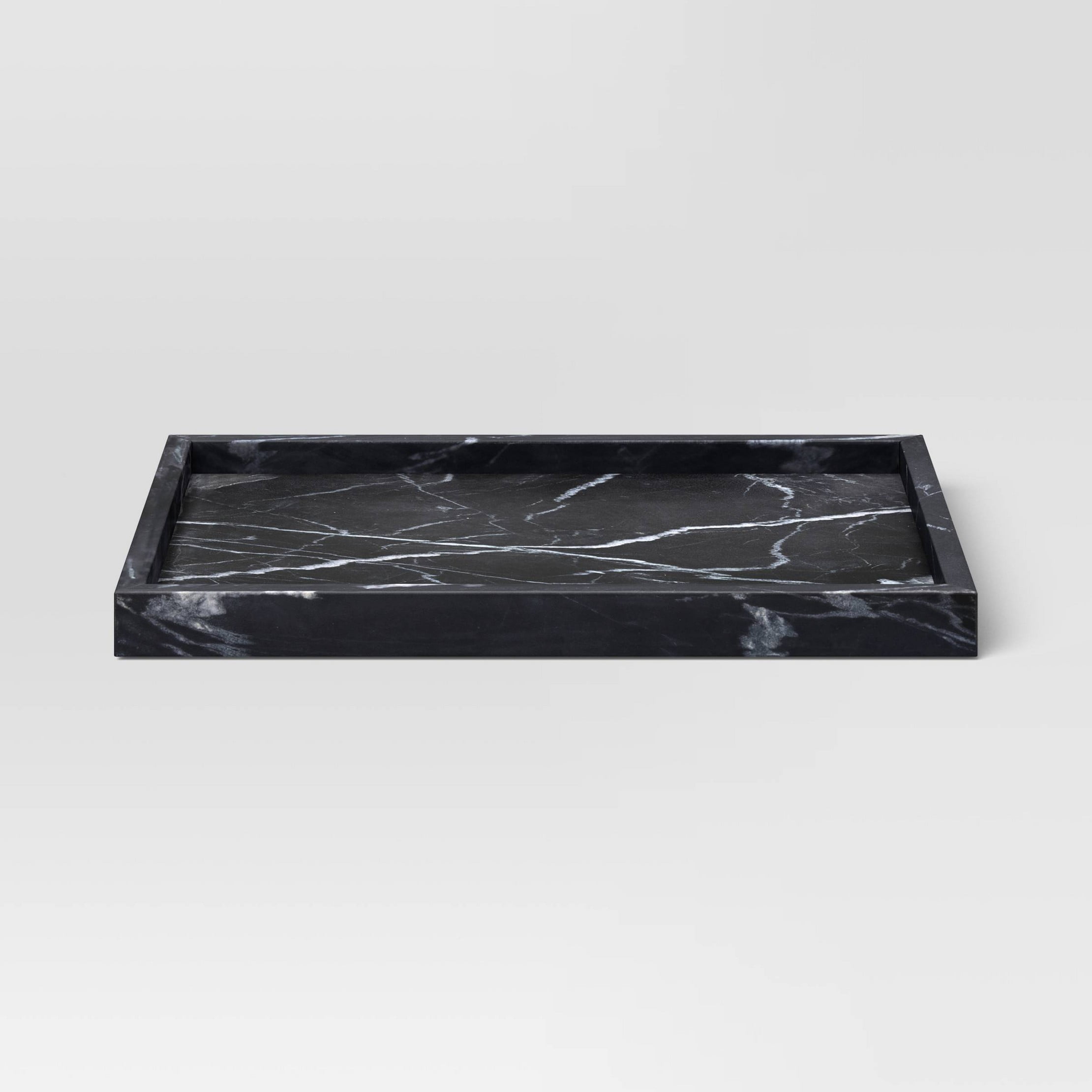 Marble Rectangle Tray Black - - Walmart.com