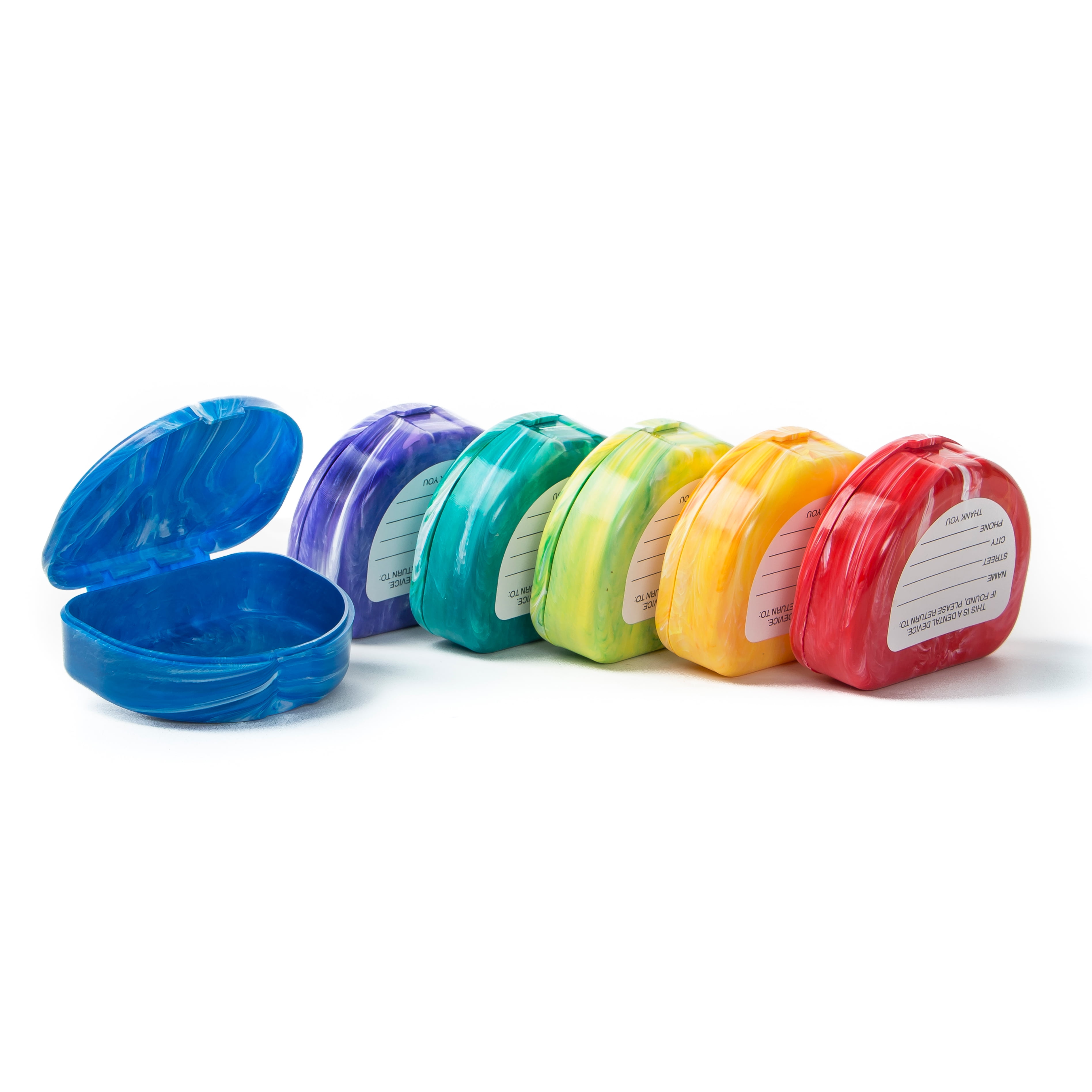 Marble Retainer Cases with Labels Assorted Colors - (Pack of 12 ...