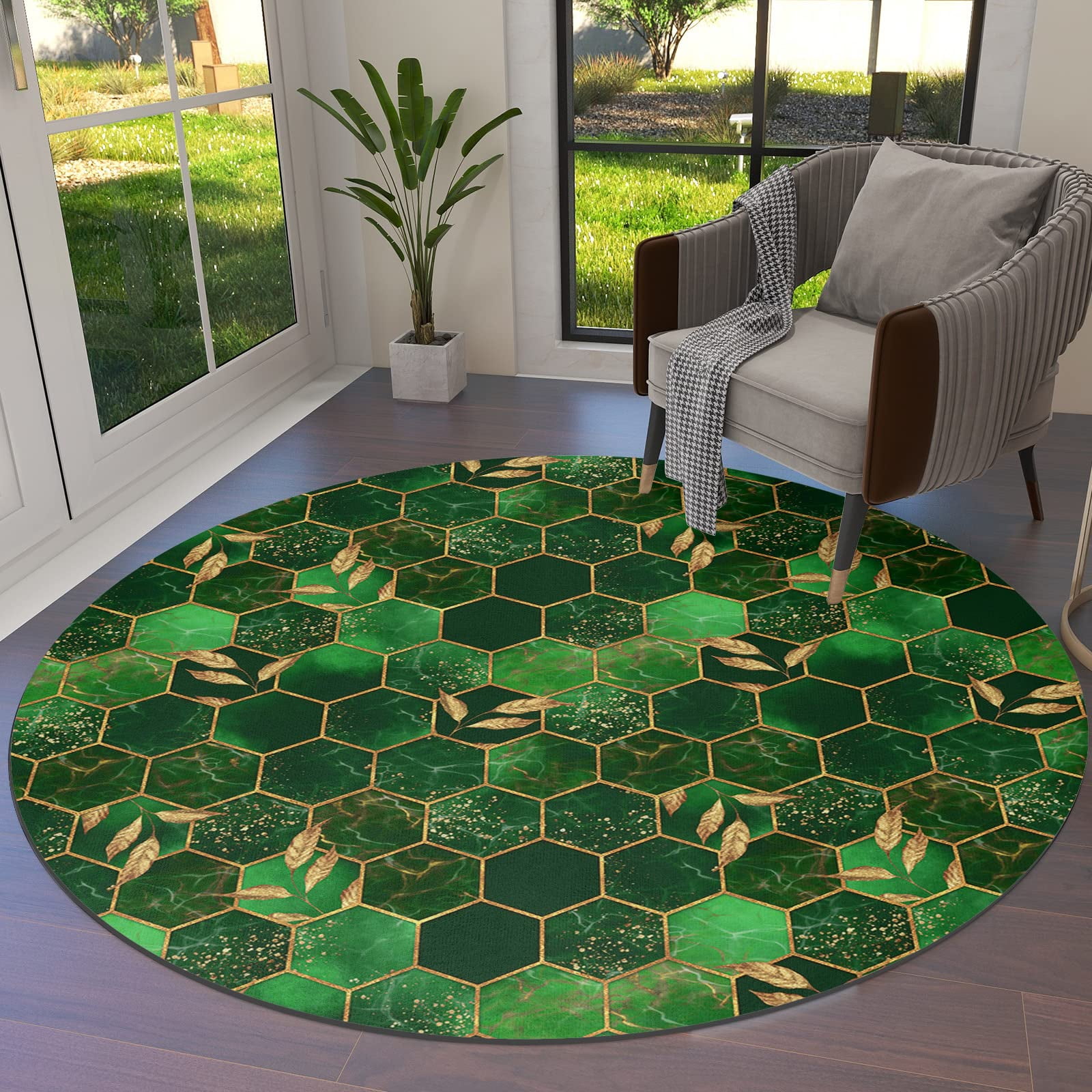 Marble Round Area Rug Washable Outdoor Indoor Carpet Runner Rug for ...