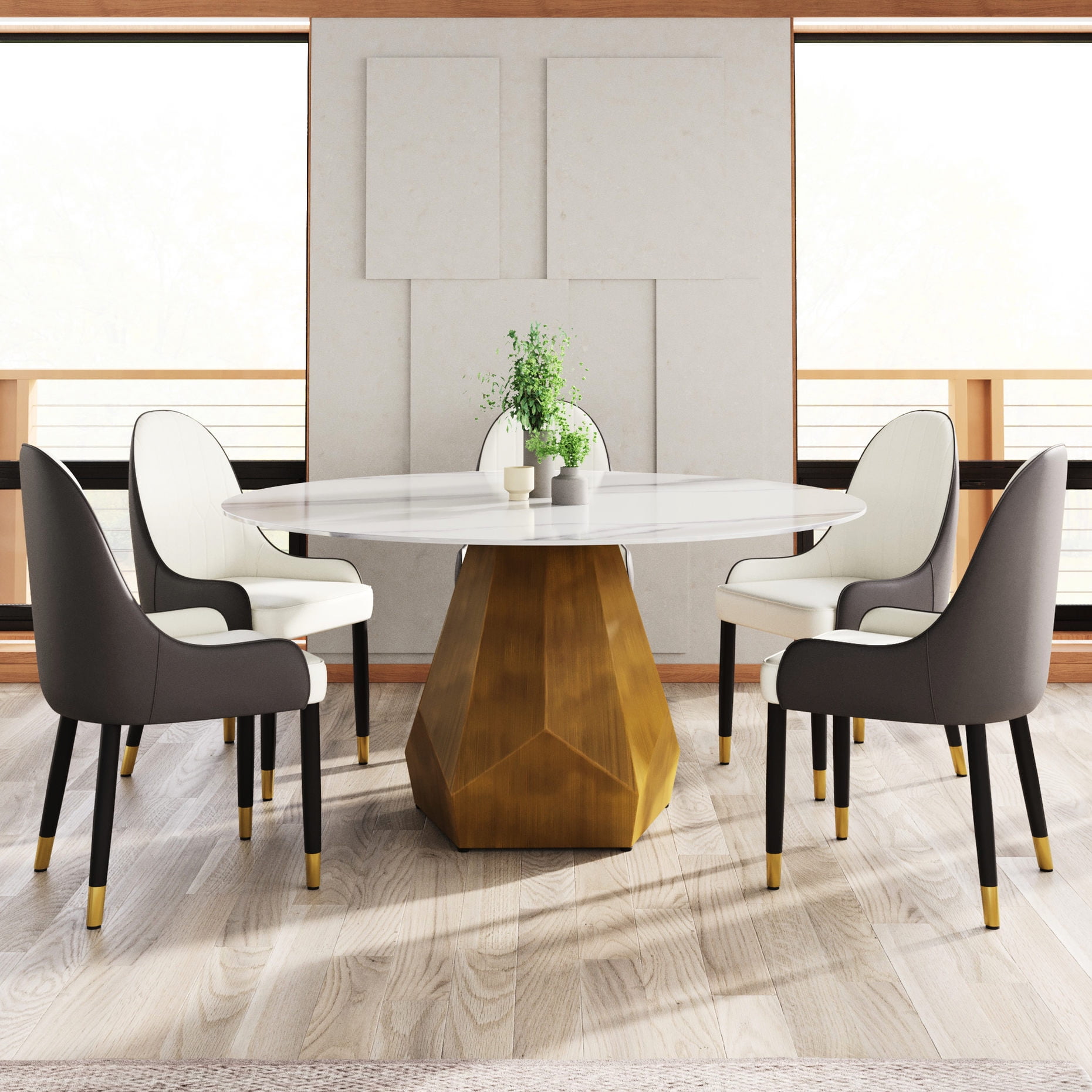 Marble Round Dining Table for Multiple Rooms / Stable Structure, Easy ...