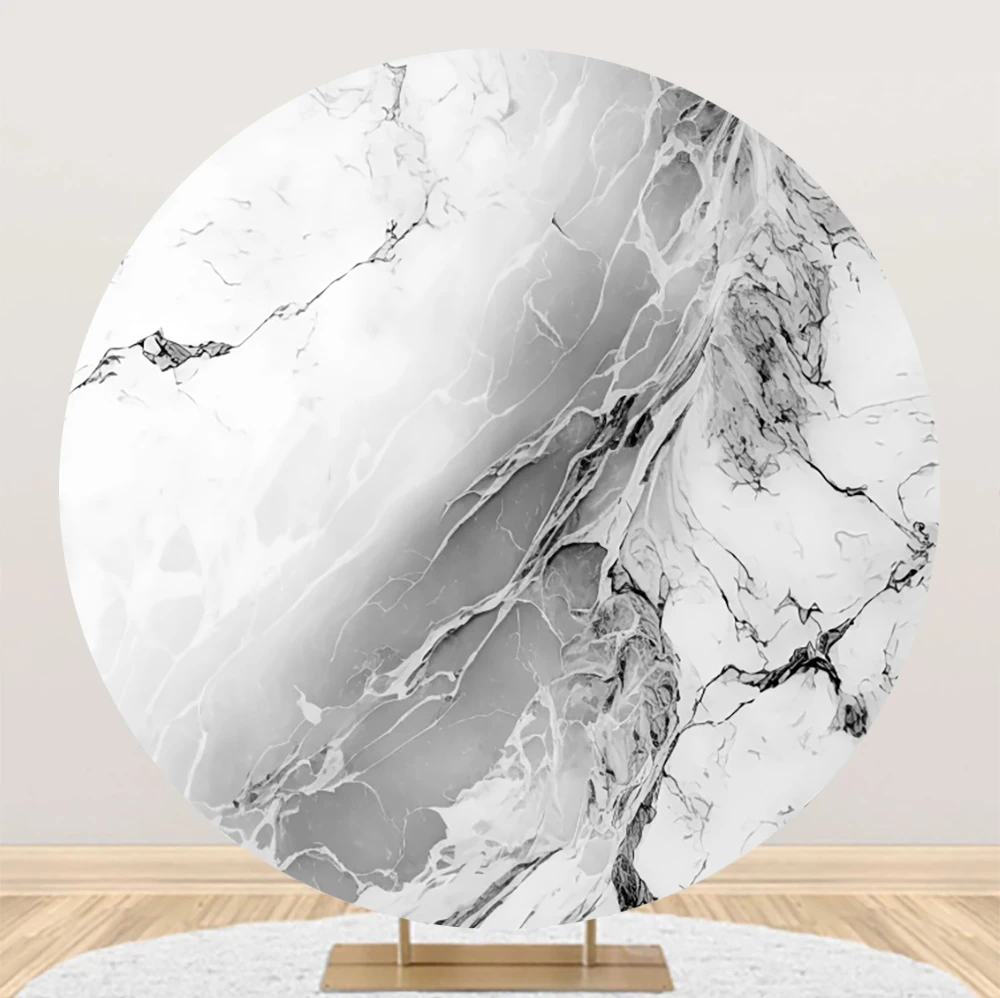 Marble Round Elasticity Backdrop Baby Shower Birthday Wedding Party ...